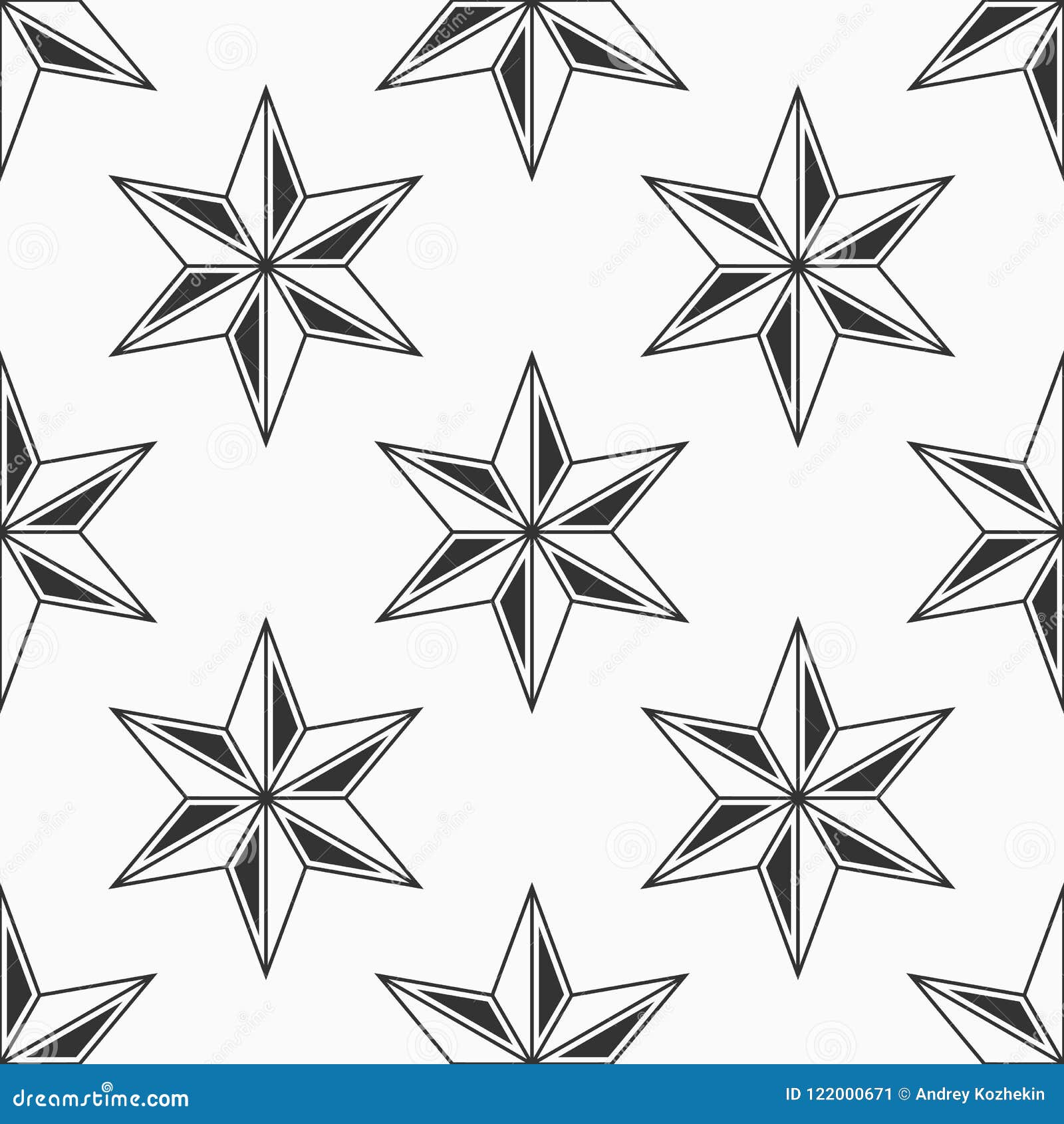 Abstract Seamless Pattern of Six-pointed Stars. Stock Vector ...