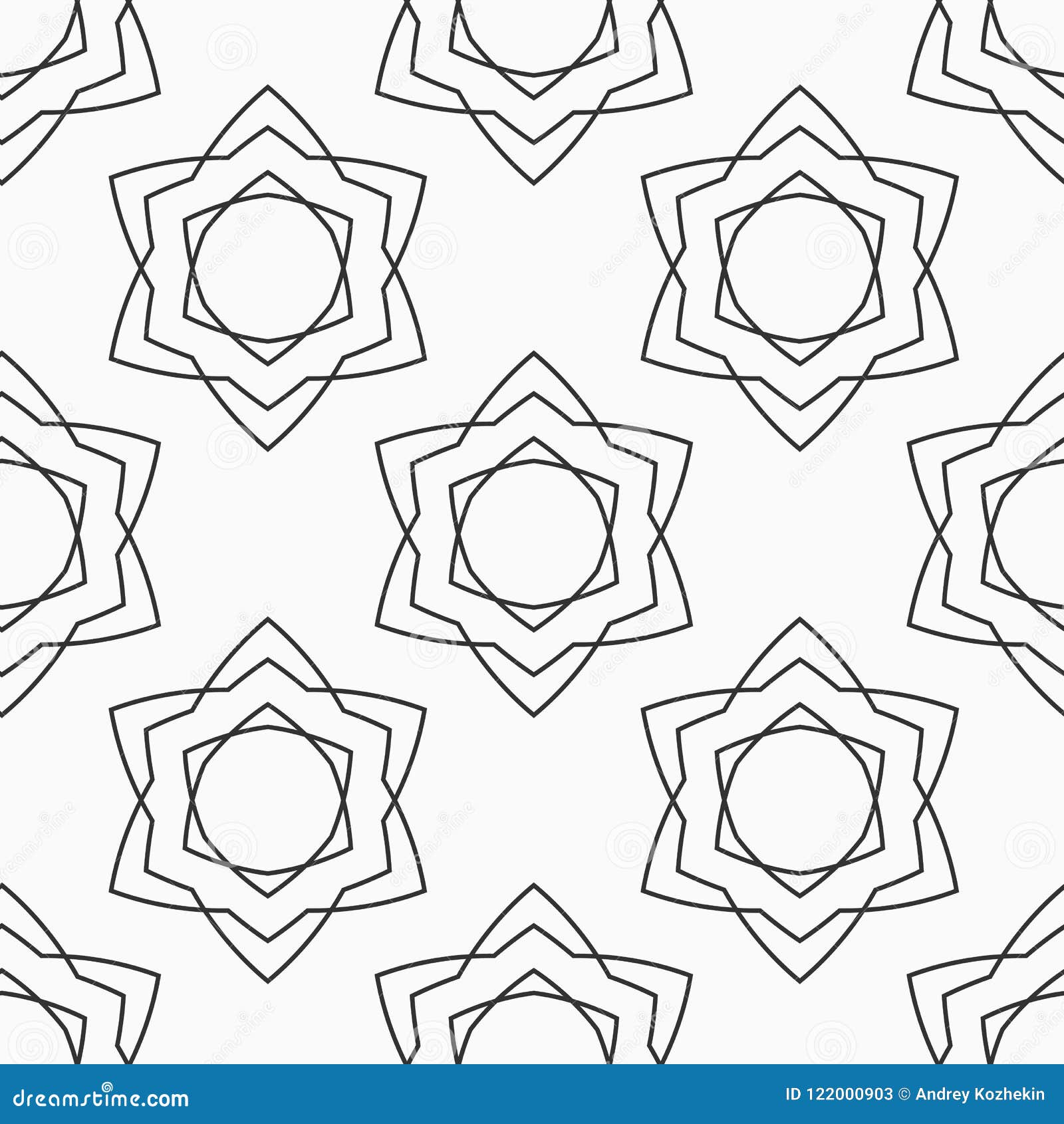 Abstract Seamless Pattern of Six-pointed Stars. Stock Vector ...