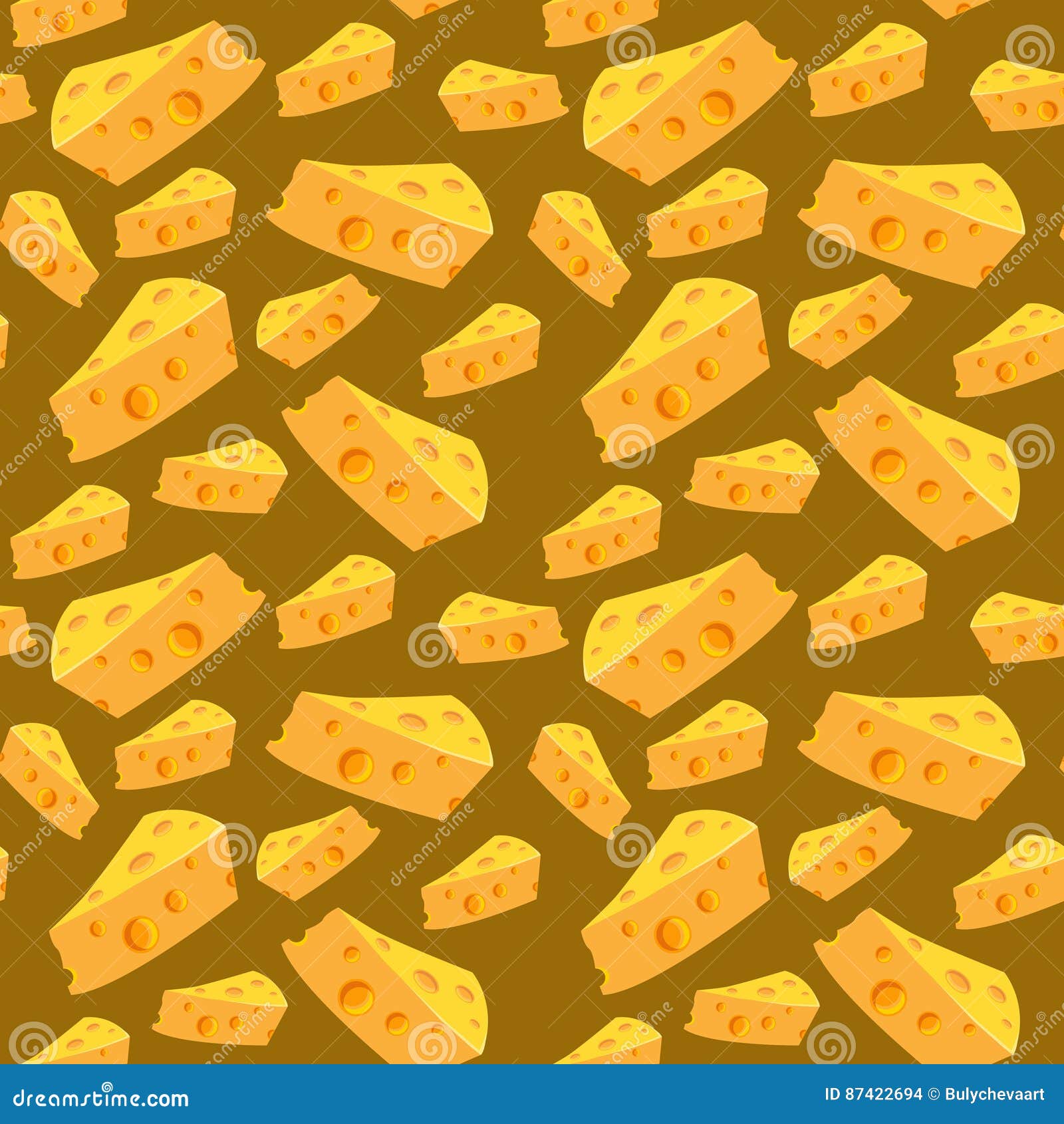 Abstract Seamless Pattern with Slices of Cheese Stock Vector ...
