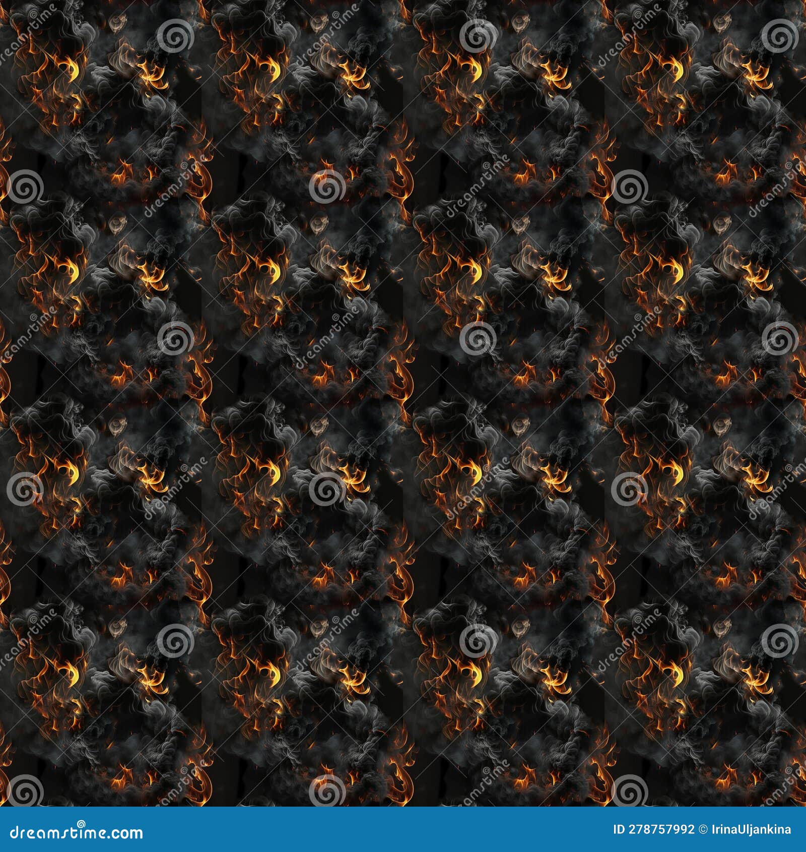 Abstract Seamless Pattern of Smoke and Fire Elements. the Elements are ...