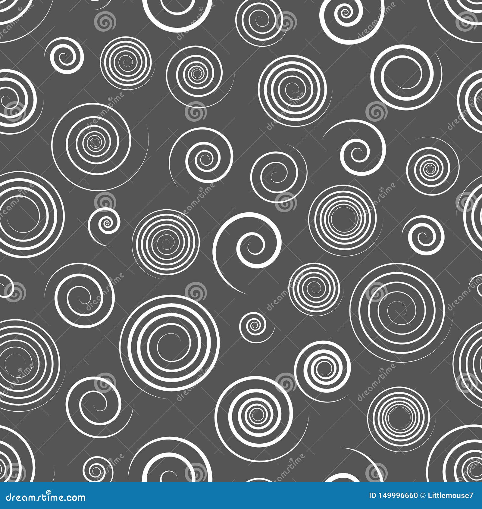 Abstract Seamless Pattern of Spirals. Background with Curls for Fabric ...