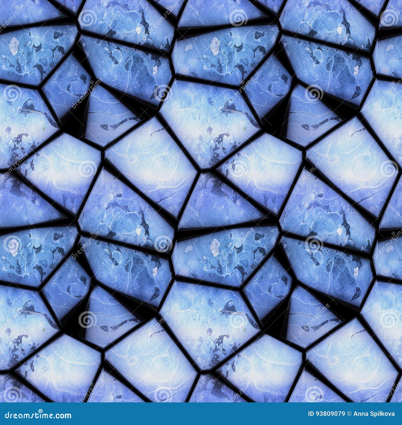 Abstract Seamless Pattern of Stones Covered with Cracked Frozen Texture ...