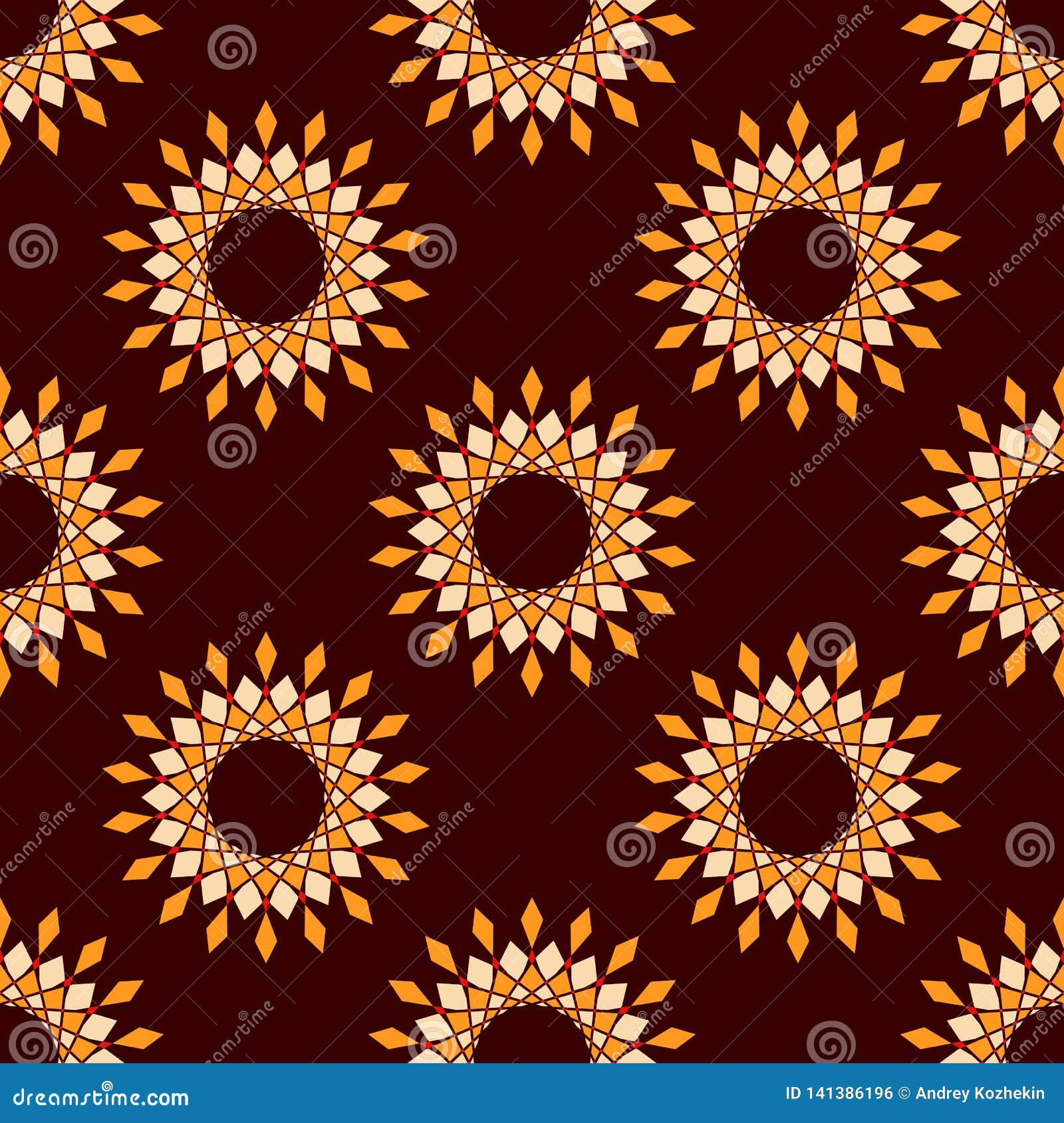 Abstract Seamless Pattern of Symmetric Geometric Round Shapes Stock ...