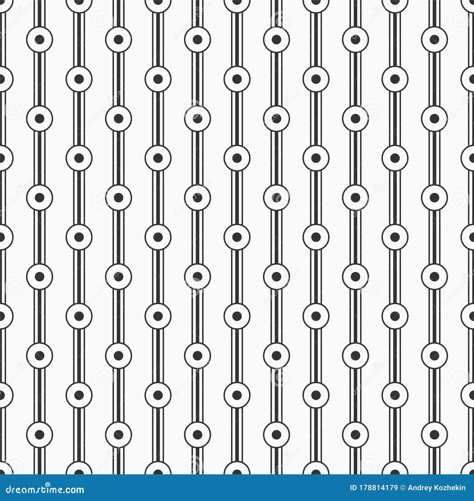 Abstract Seamless Pattern of Symmetry Arranged Circles, Dots and Lines ...