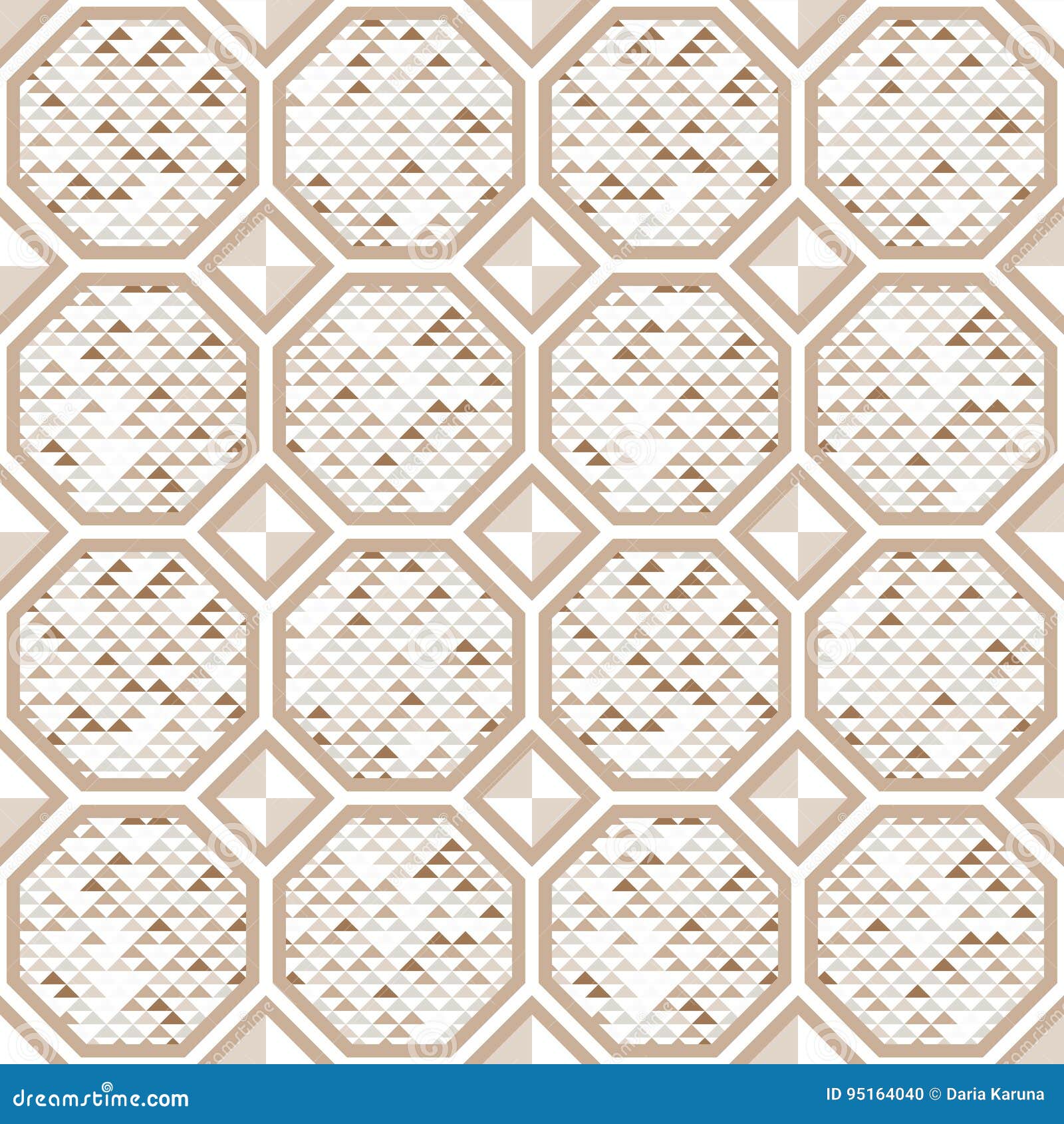 Abstract Seamless Pattern of Triangles and Hexagons. Lattice Shape ...