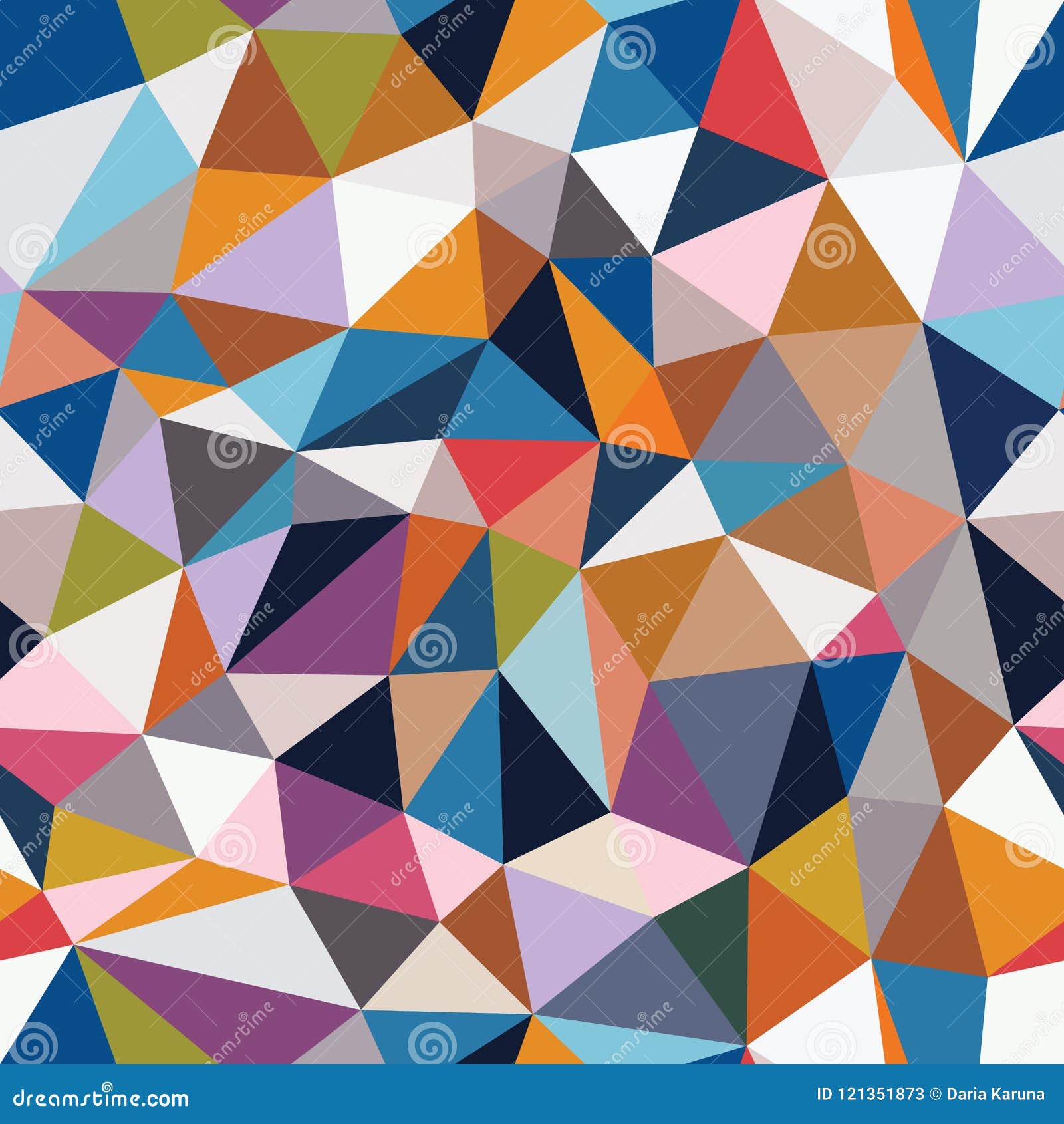 Abstract Seamless Pattern of Triangles. Mosaic from the Fragments of ...