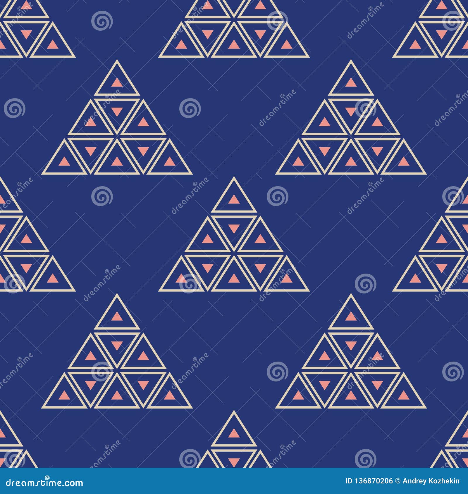 Abstract Seamless Pattern of Triangles. Repeating Geometric Tiles Stock ...