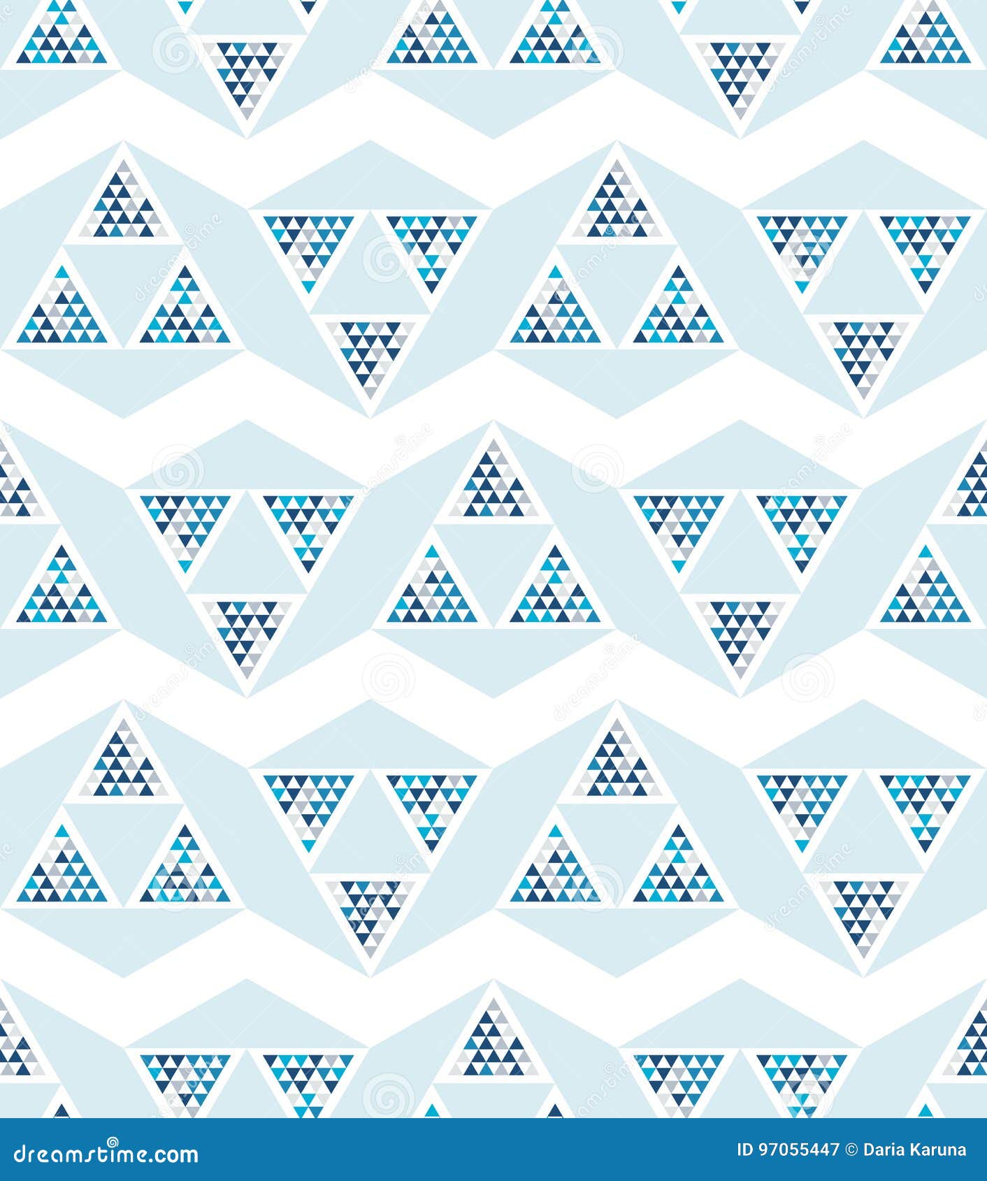 Abstract Seamless Pattern of Triangles. Shades of Blue Stock Vector ...