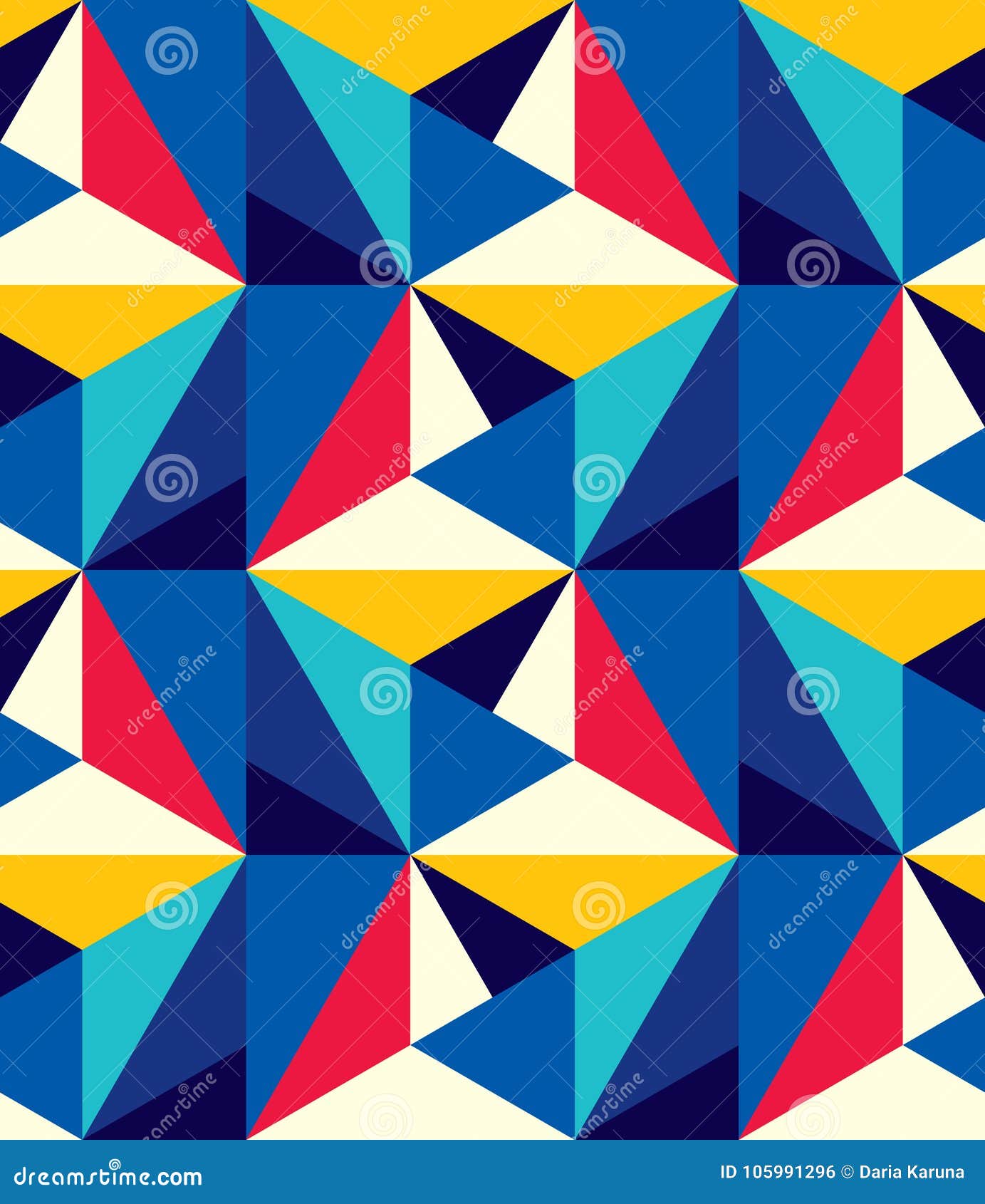 Abstract Seamless Pattern of Triangles. Volumetric Geometric Texture ...