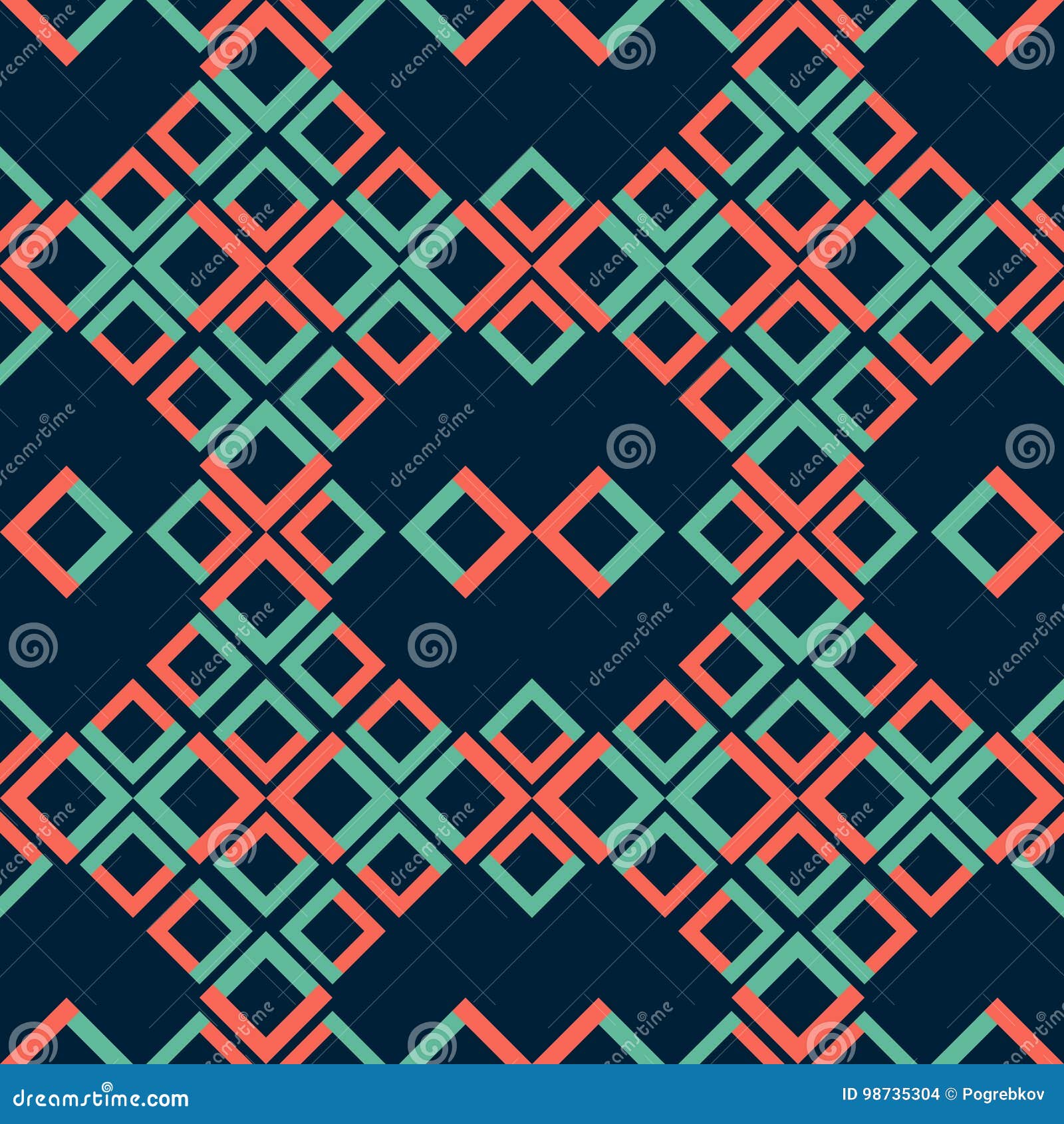 Abstract Seamless Pattern of Two-colored Squares Stock Vector ...