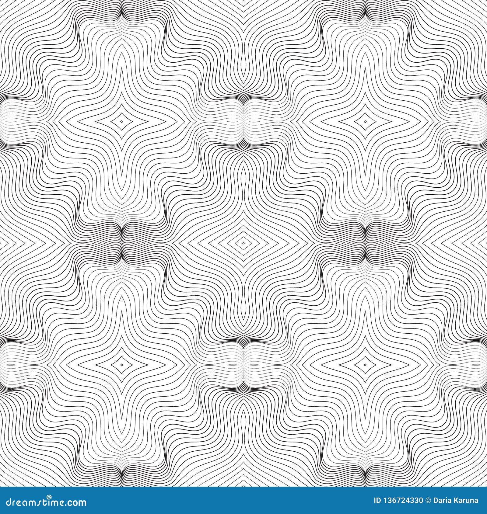 Abstract Seamless Pattern of Undulating Shapes. the Illusion of ...