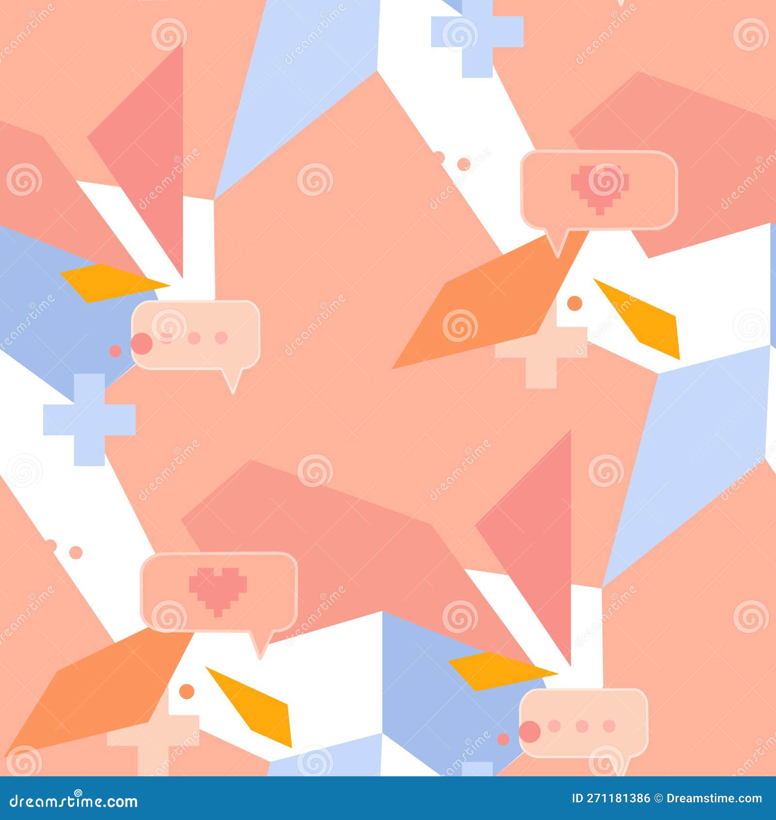 Abstract Seamless Pattern of Various Colorful Angled Geometric Shapes ...