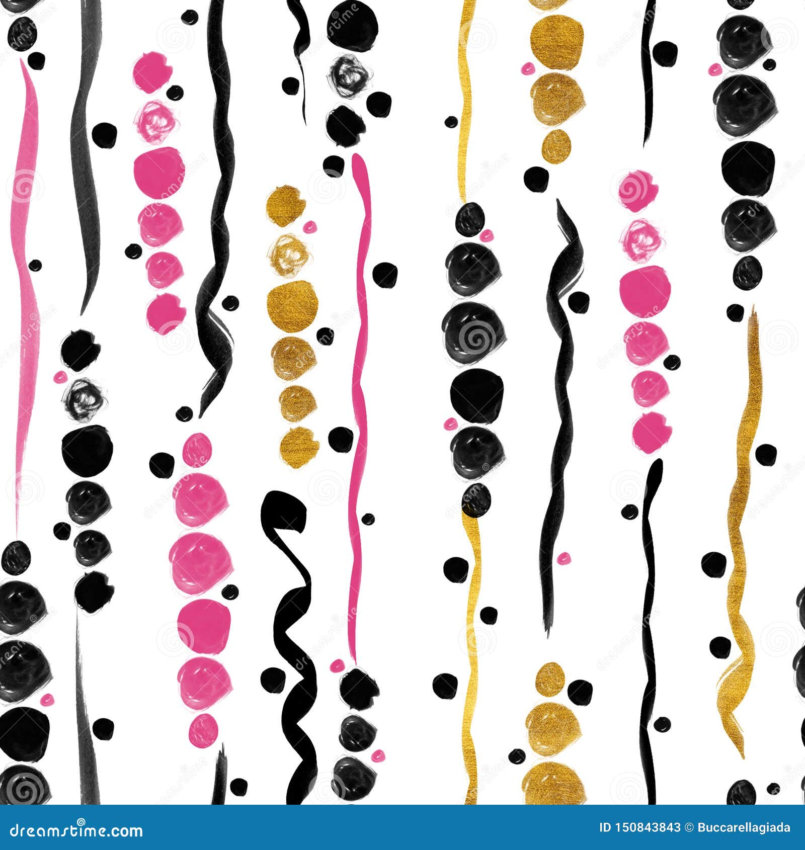 Abstract Seamless Pattern of Vertical Stripes and Dots Stock ...