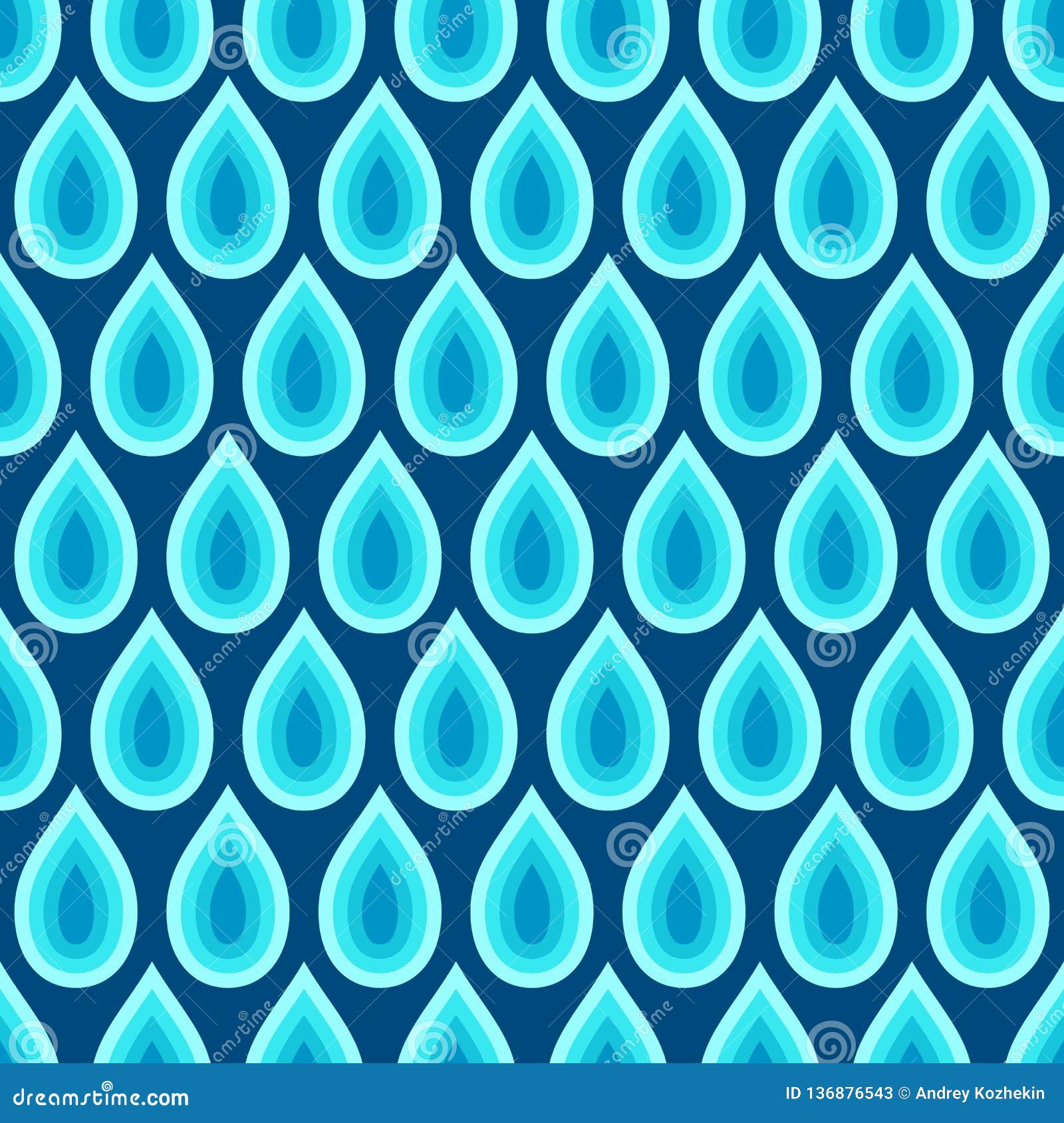 Abstract Seamless Pattern of Water Drops. Modern Stylish Elegant ...