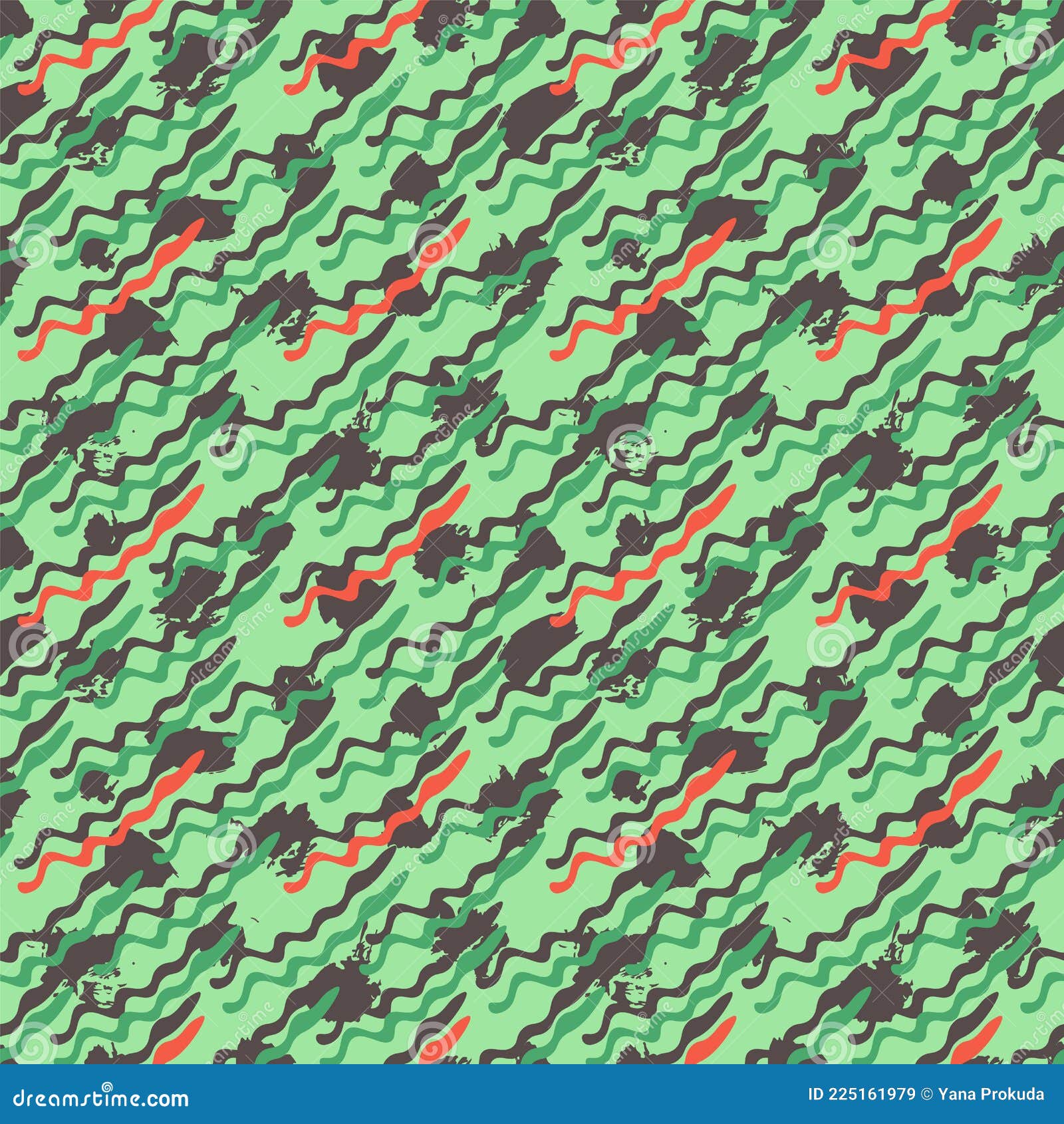 Abstract Seamless Pattern with Wave Repeat Shapes Stock Vector ...