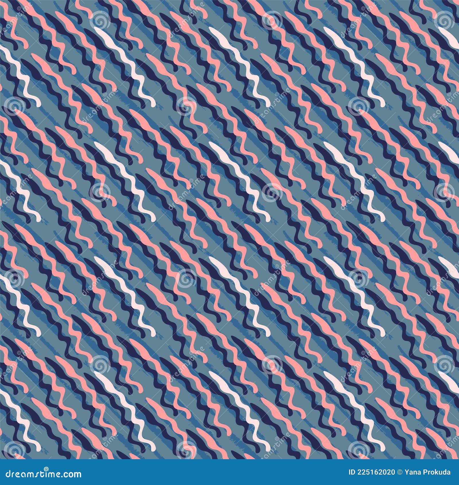 Abstract Seamless Pattern with Wave Repeat Shapes Stock Vector ...