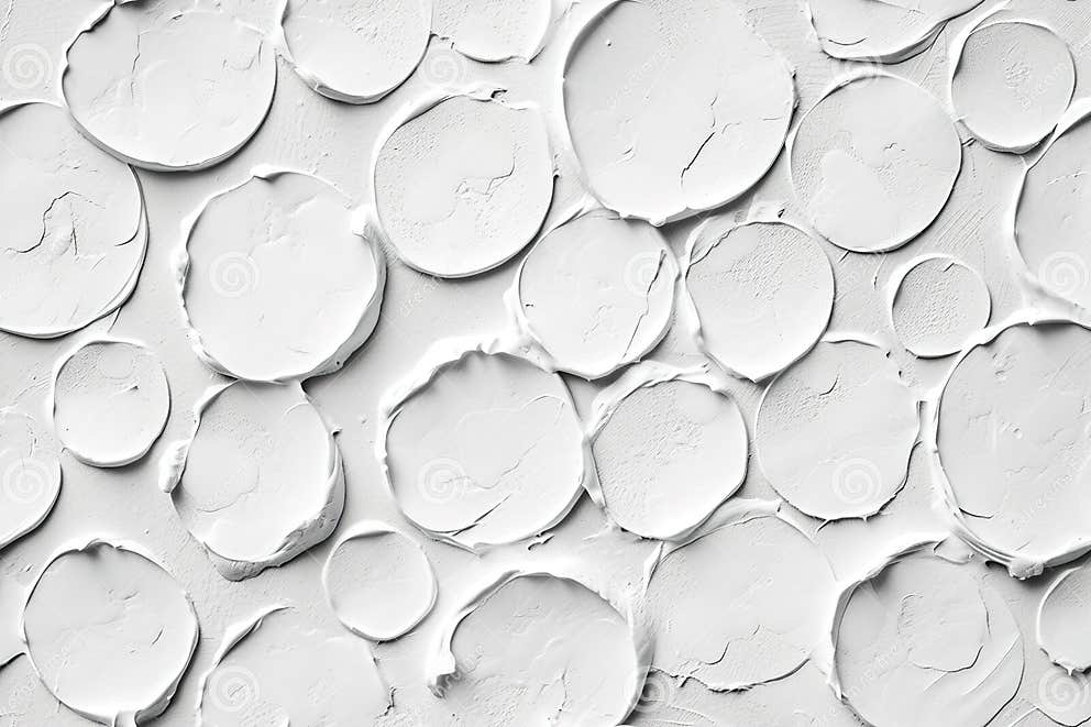 Abstract Seamless Pattern, White Color. Dots, Paint Circles. Hand Made ...
