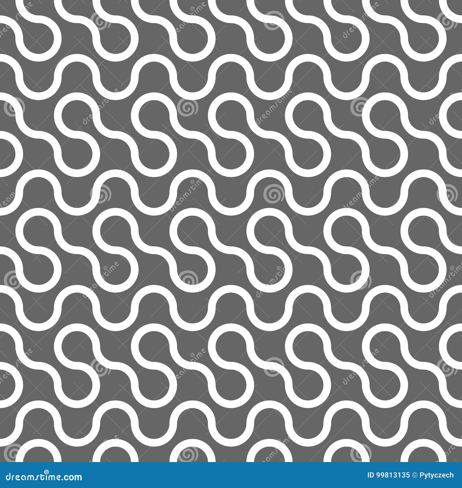 Abstract Seamless Pattern. White Curvy Lines on Grey Background Stock ...