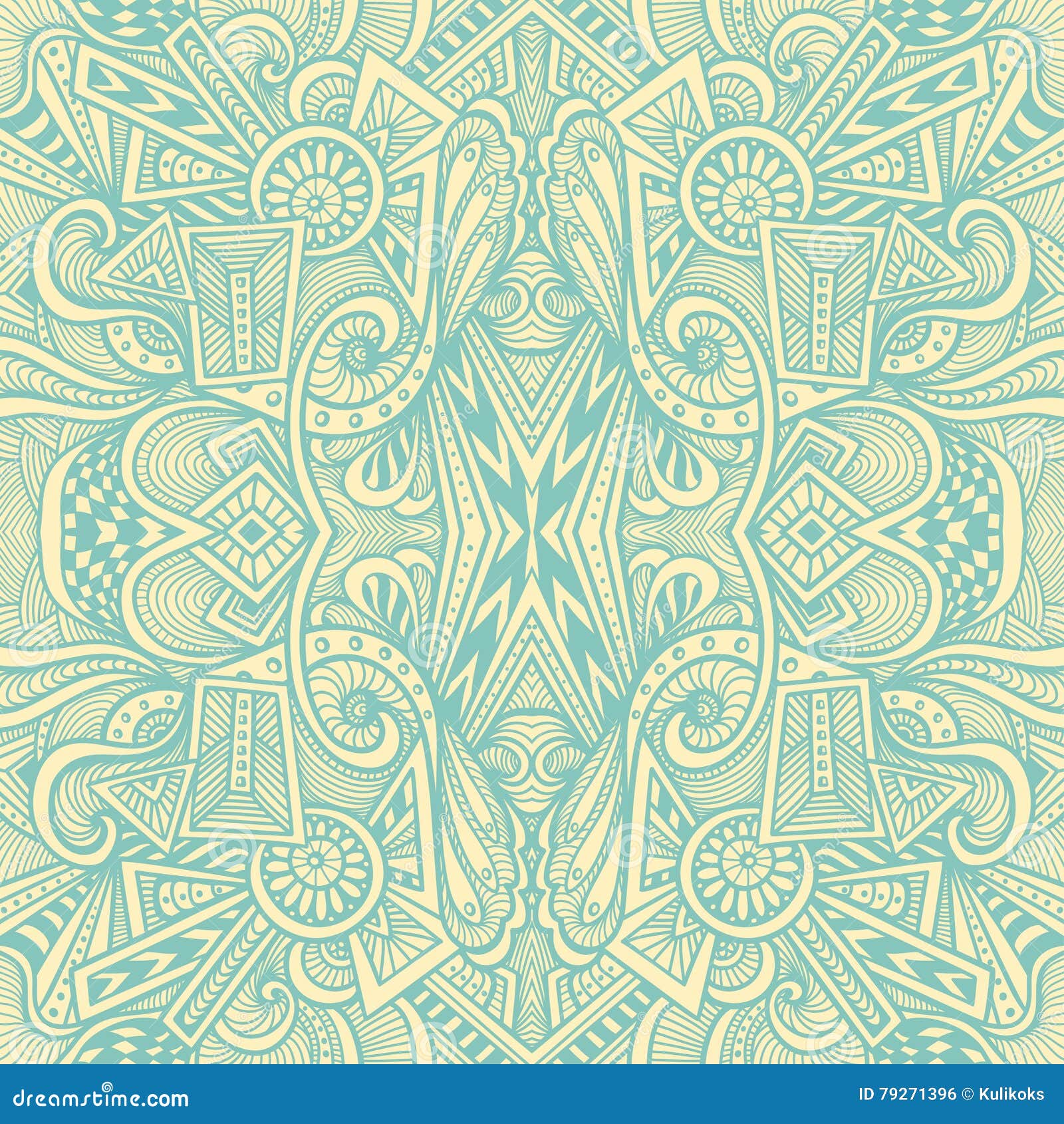 Abstract Seamless Pattern in Zen Tangle or Zen Doodle Style in Beige ...