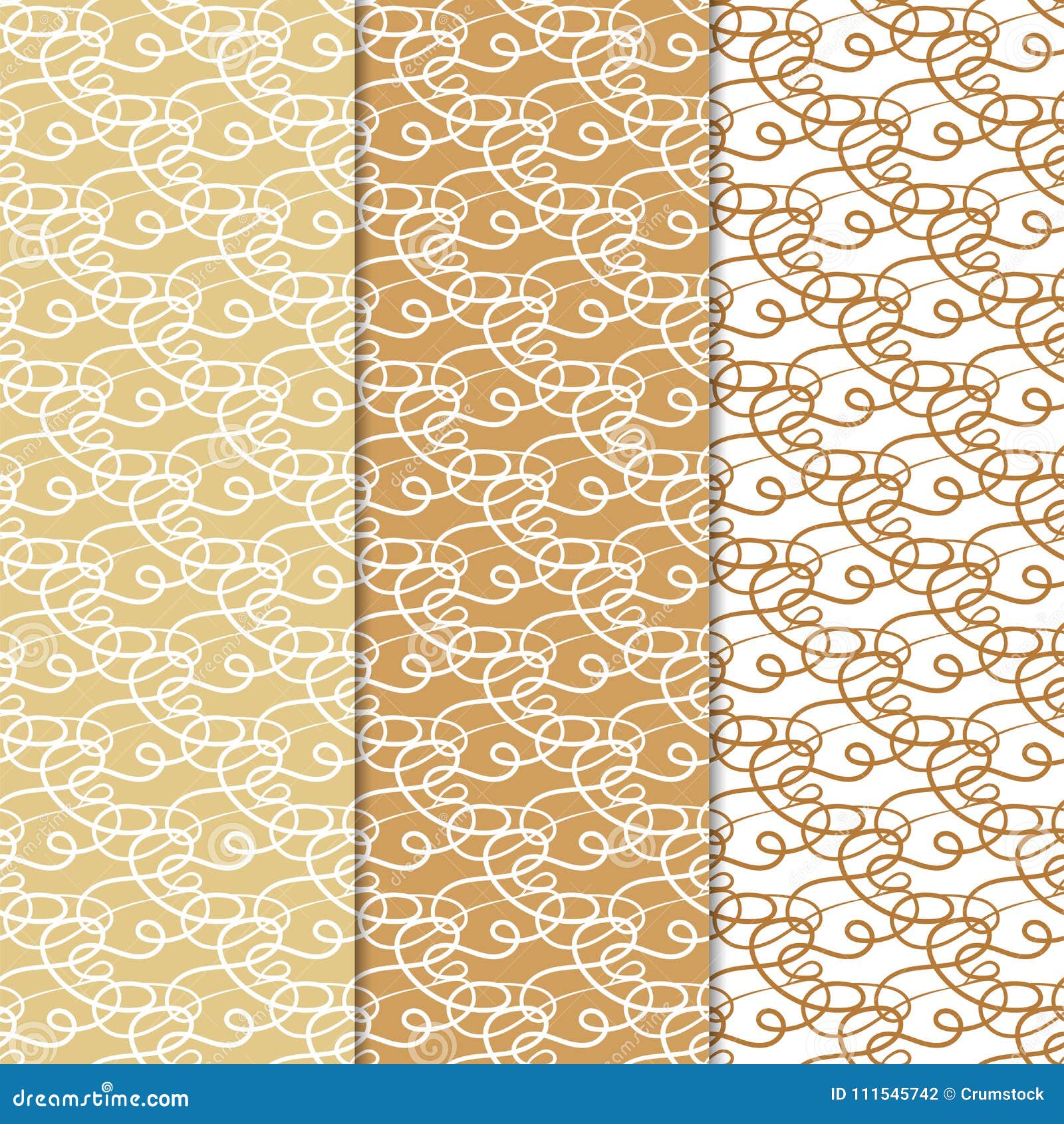 Abstract Seamless Patterns. Orange and White Backgrounds for Textile ...