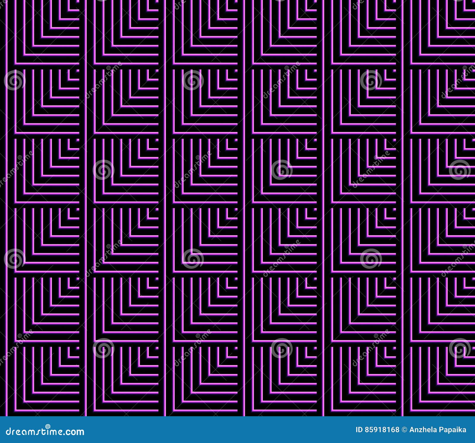 Abstract Seamless Pink and Black Lines and Squares and Cubes Stock ...