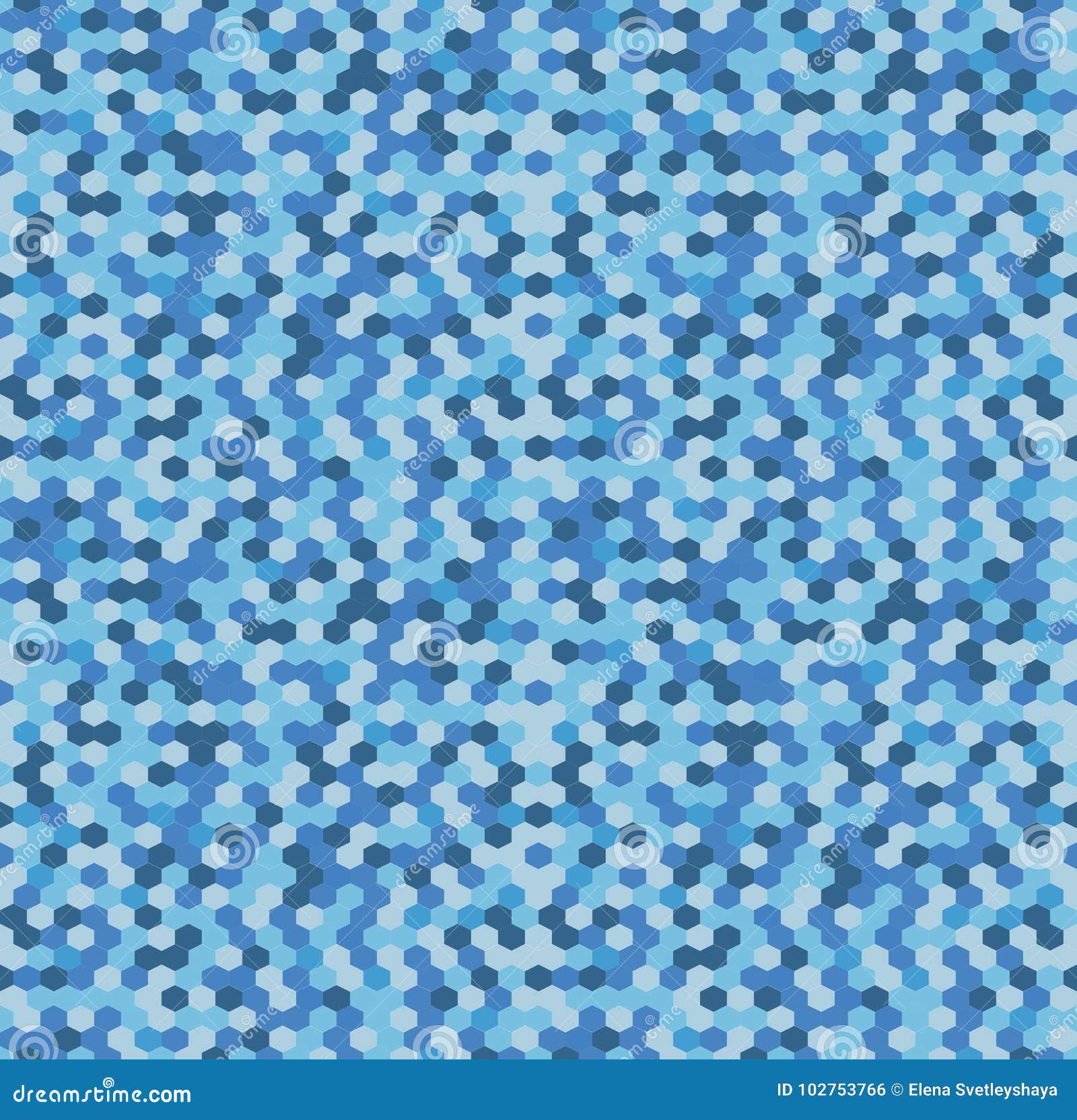 Abstract Seamless Pixel Art Vector Pattern in Blue. Stock Vector ...
