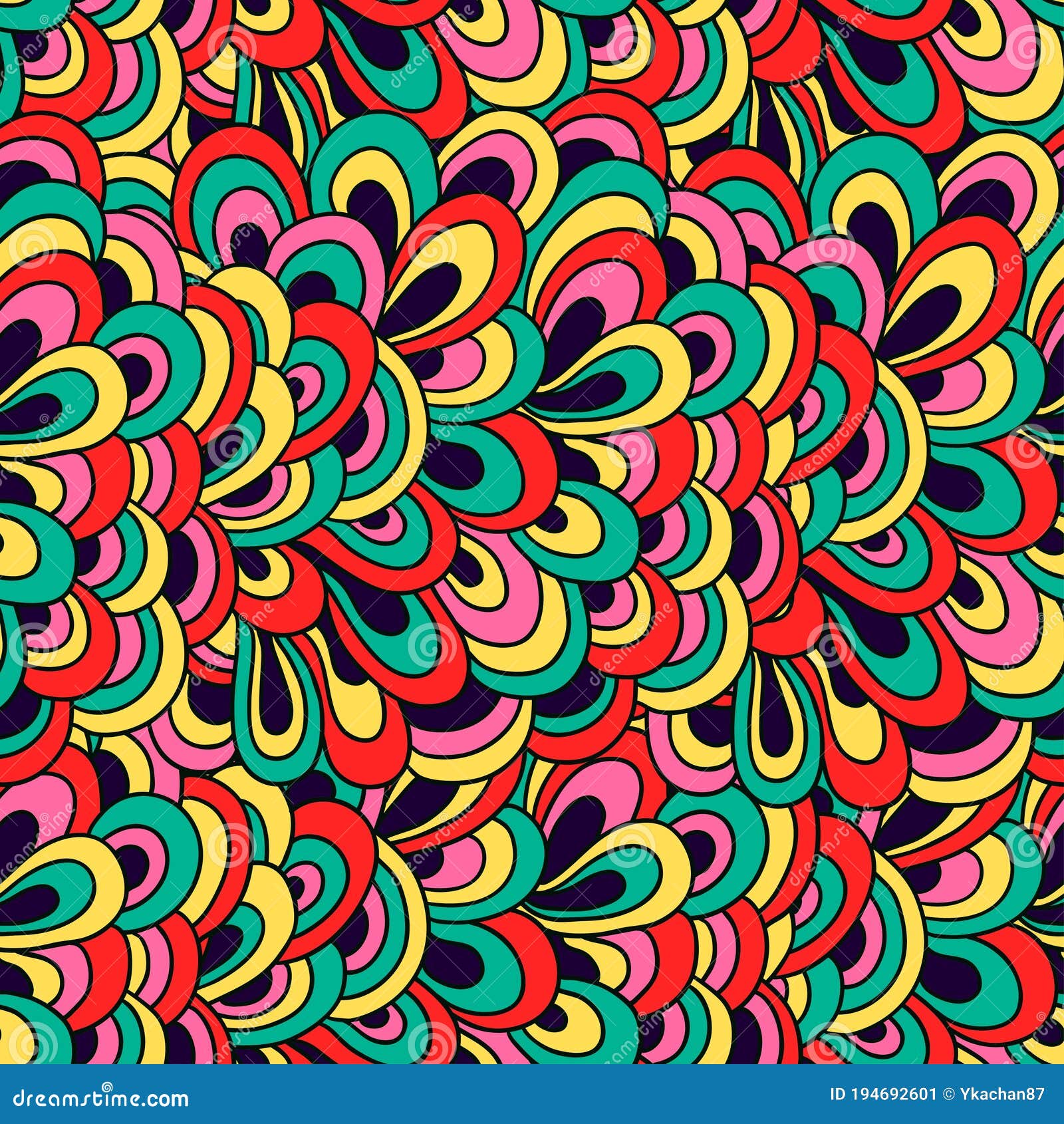 Abstract Seamless Psychedelic Pattern Stock Vector - Illustration of ...
