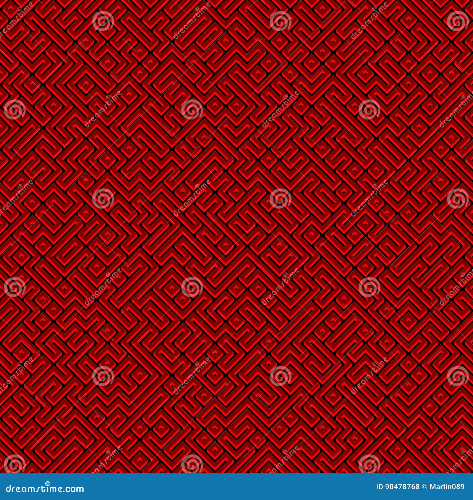 Abstract Seamless Red Maze Pattern Stock Illustration - Illustration of ...