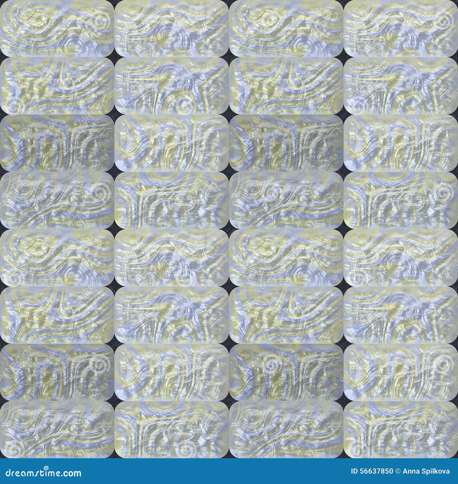 Abstract Seamless Relief Pattern of Silver Rounded Rectangles with ...