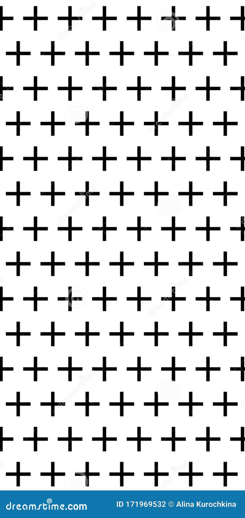 Abstract Seamless Repeat Pattern with Cross Shapes in Black and White ...