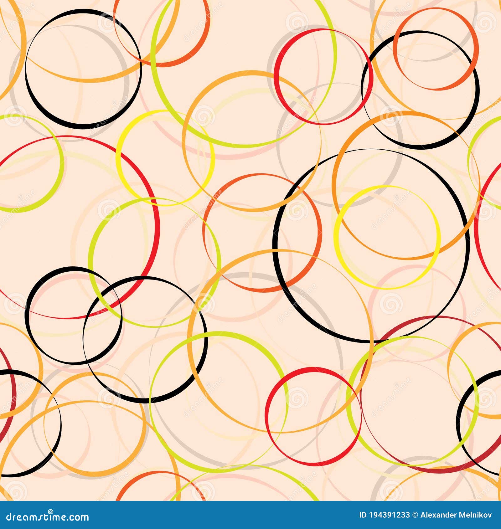 Abstract Seamless Repeating Pattern of Colored Circles Stock Vector ...