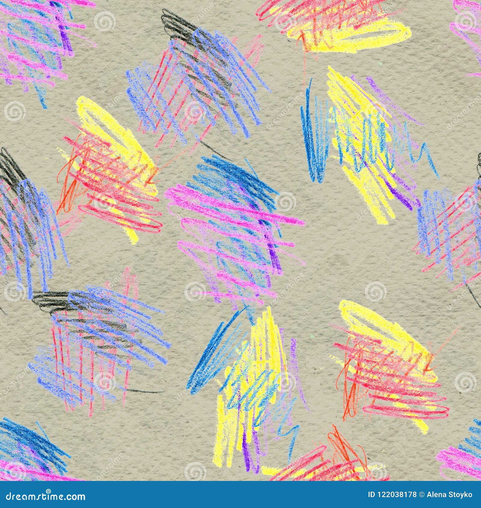 Scribble Hand Drawn Pattern Stock Illustration - Illustration of color ...