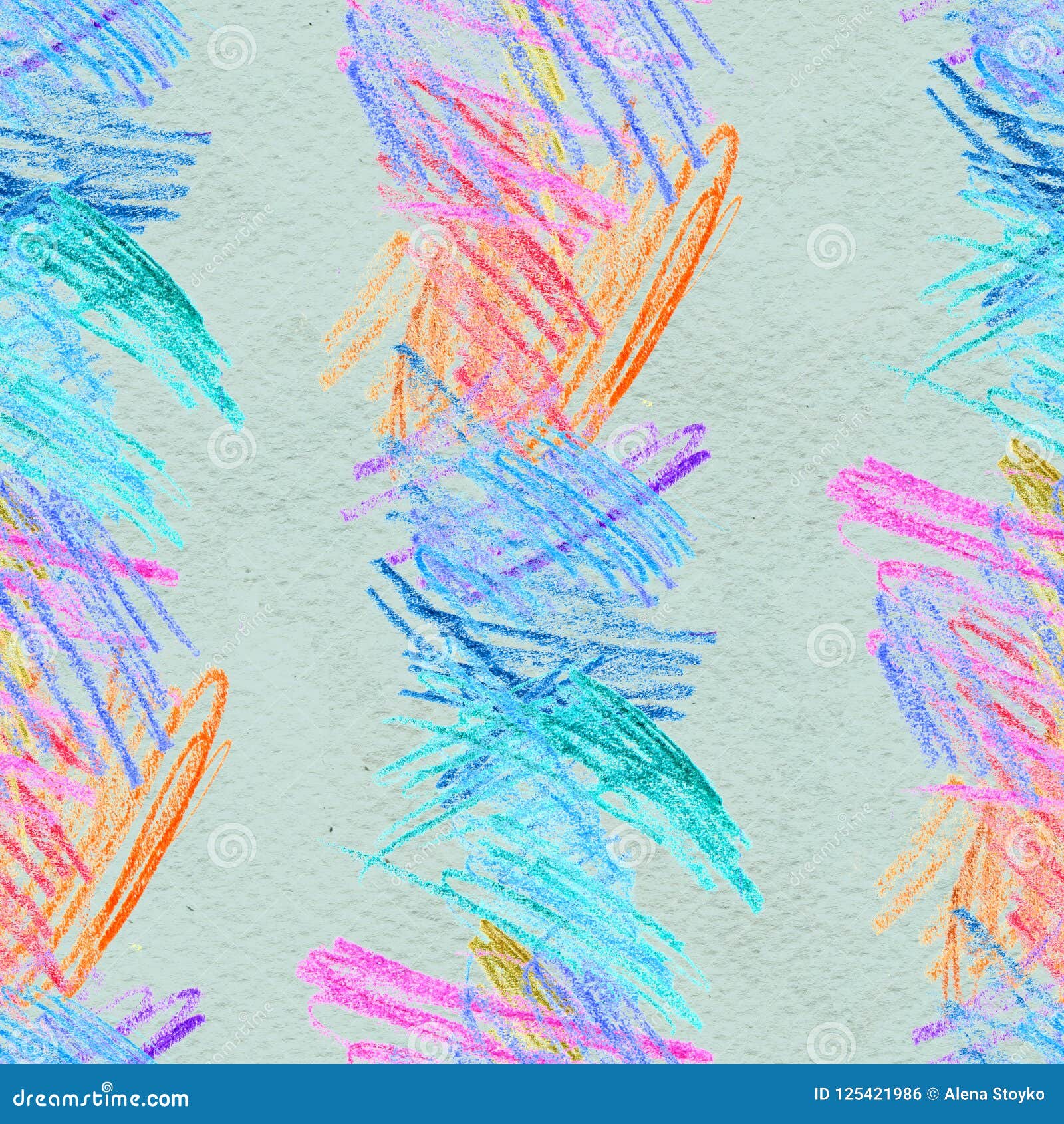 Scribble Hand Drawn Pattern Stock Illustration - Illustration of green ...