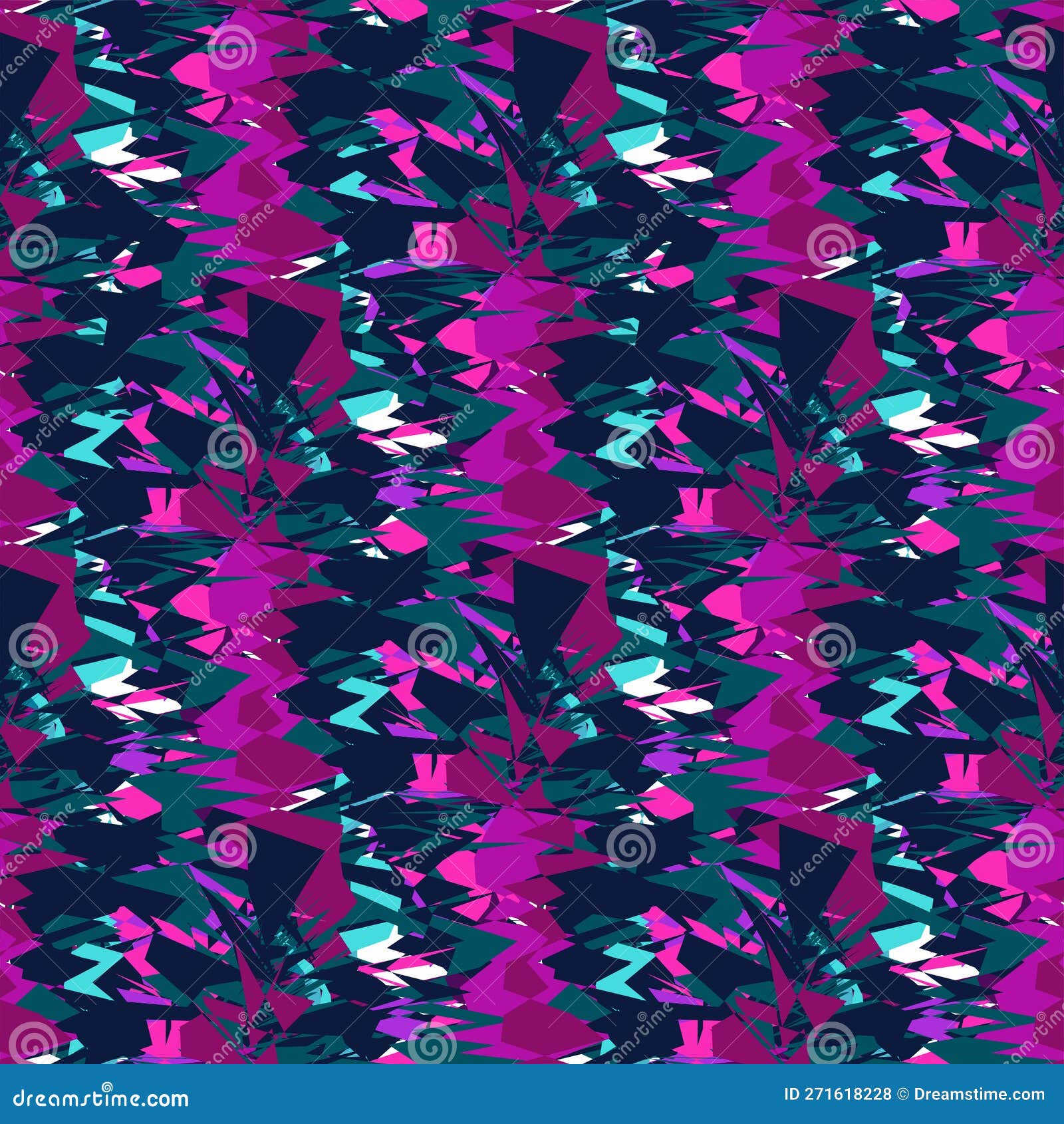 Abstract Seamless Spiky Angled Pattern in Dramatic Color Palette. Stock ...