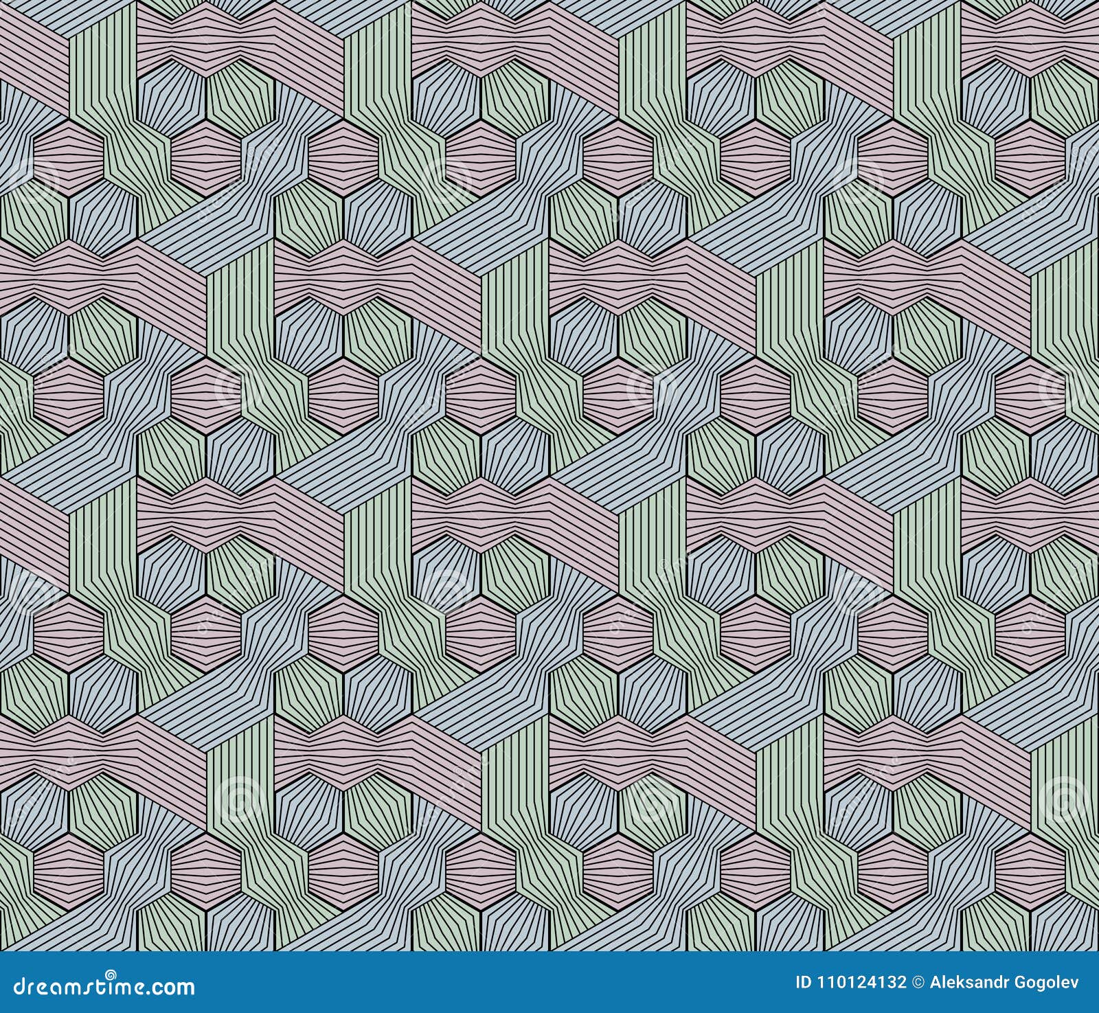 Abstract Seamless Surround Pattern of Cubes and Threads. Stock Vector ...