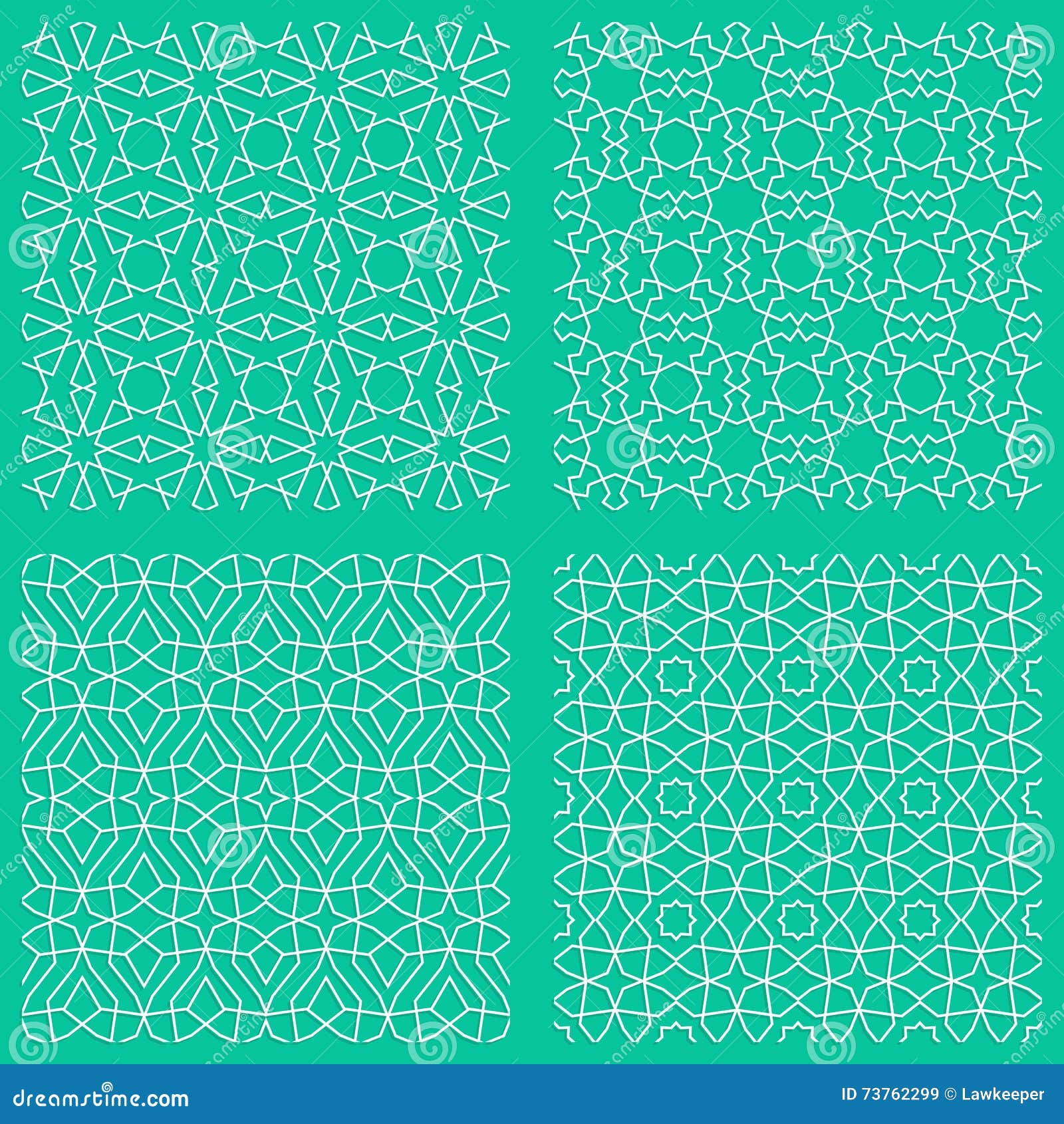 Abstract Seamless Traditional Islamic Patterns Stock Vector ...