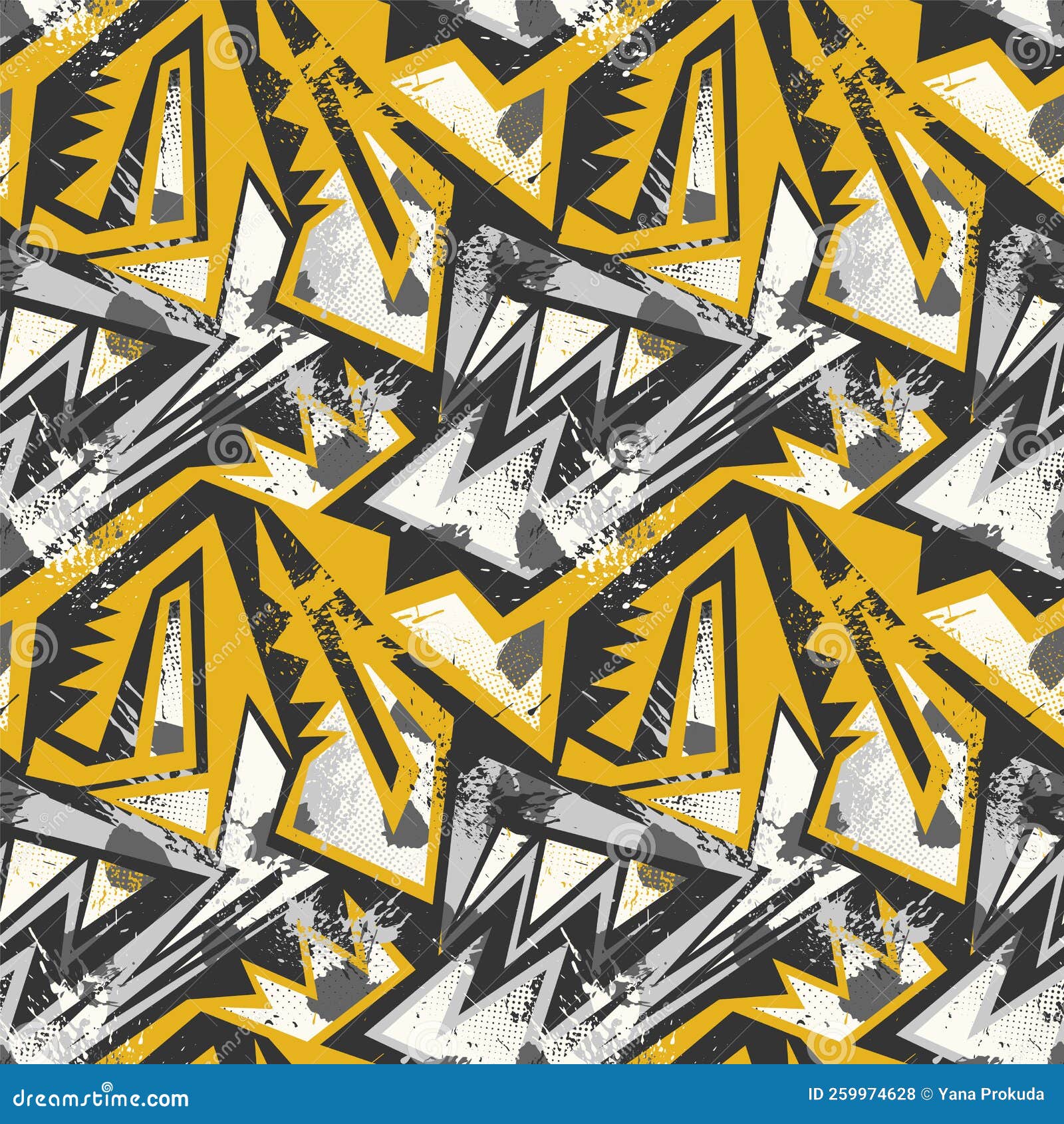 Abstract Seamless Urban Pattern with Curved Geometry Elements with ...