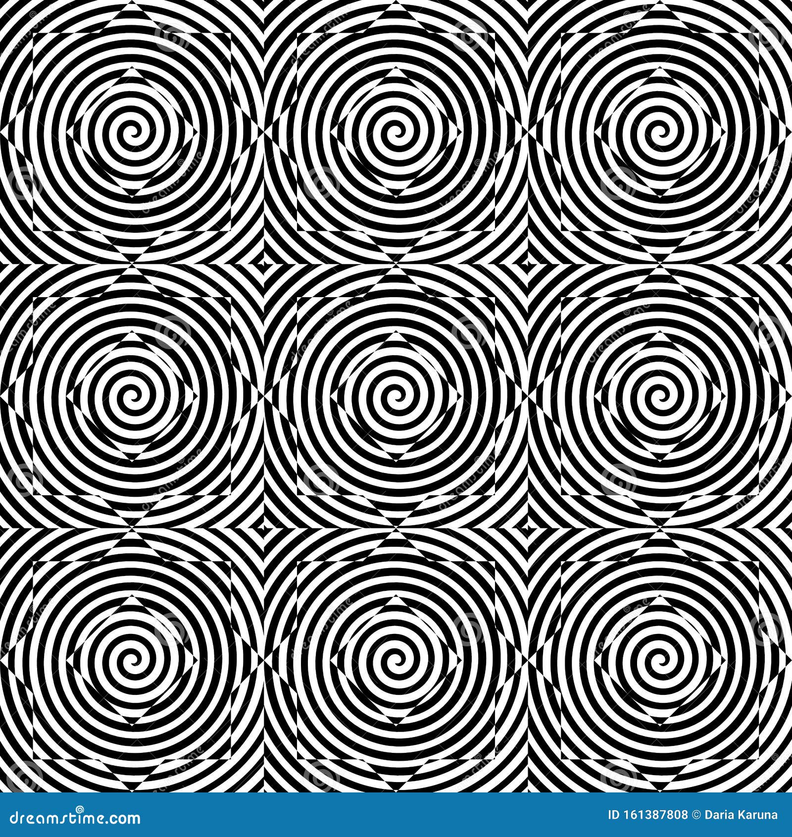 Abstract Seamless Vector Geometric Pattern. Optical Illusion of ...
