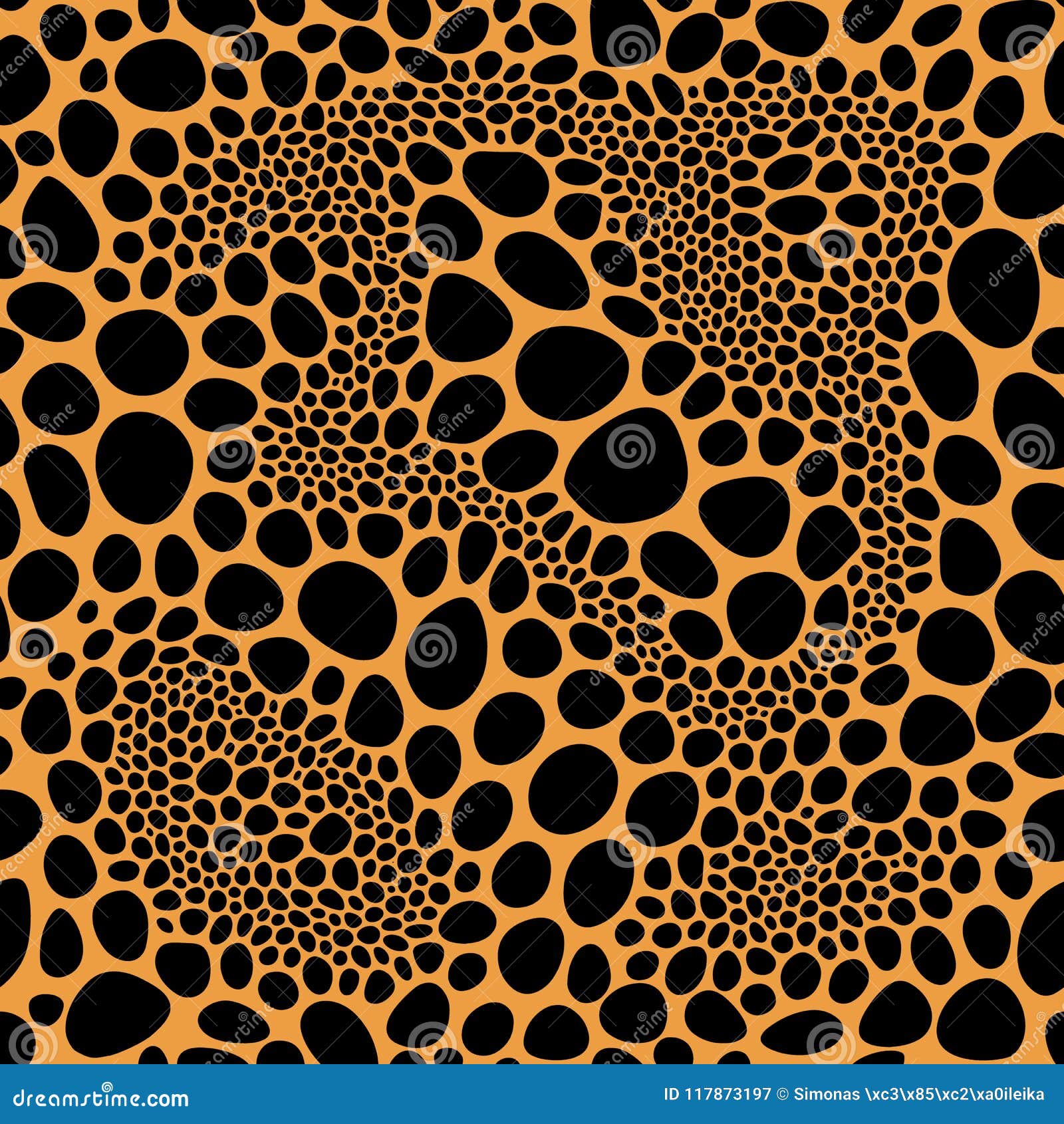 Abstract Seamless Vector Pattern of Bubbles. Gold, Isolated on the ...