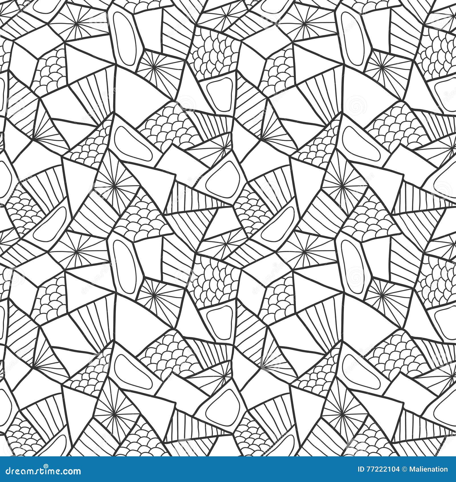 Abstract Seamless Vector Pattern. Doodle Monochrome Background Stock ...