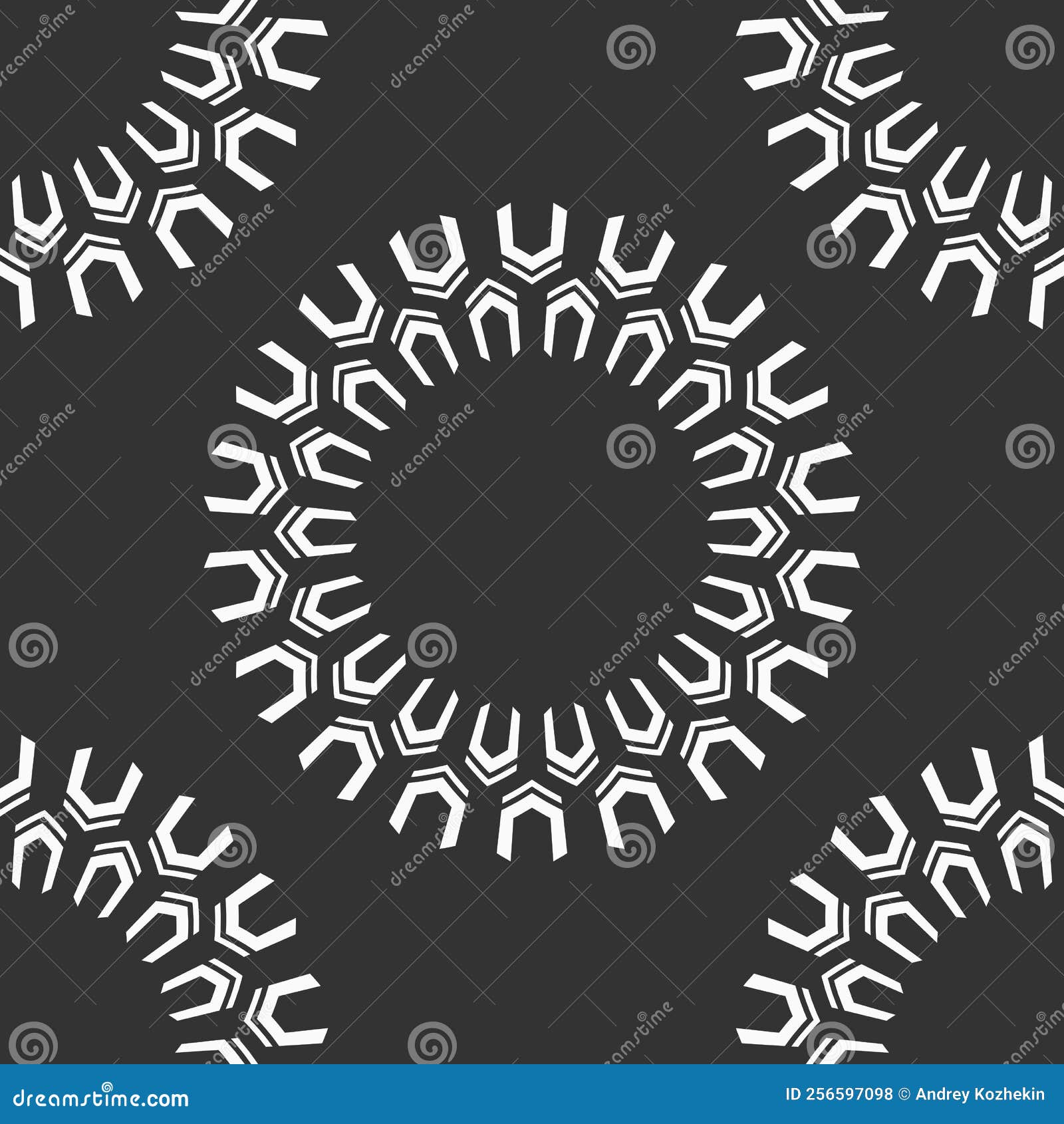 Abstract Seamless Vector Pattern with Round Geometric Shapes, Round ...