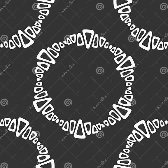 Abstract Seamless Vector Pattern with Round Geometric Shapes, Symbols ...