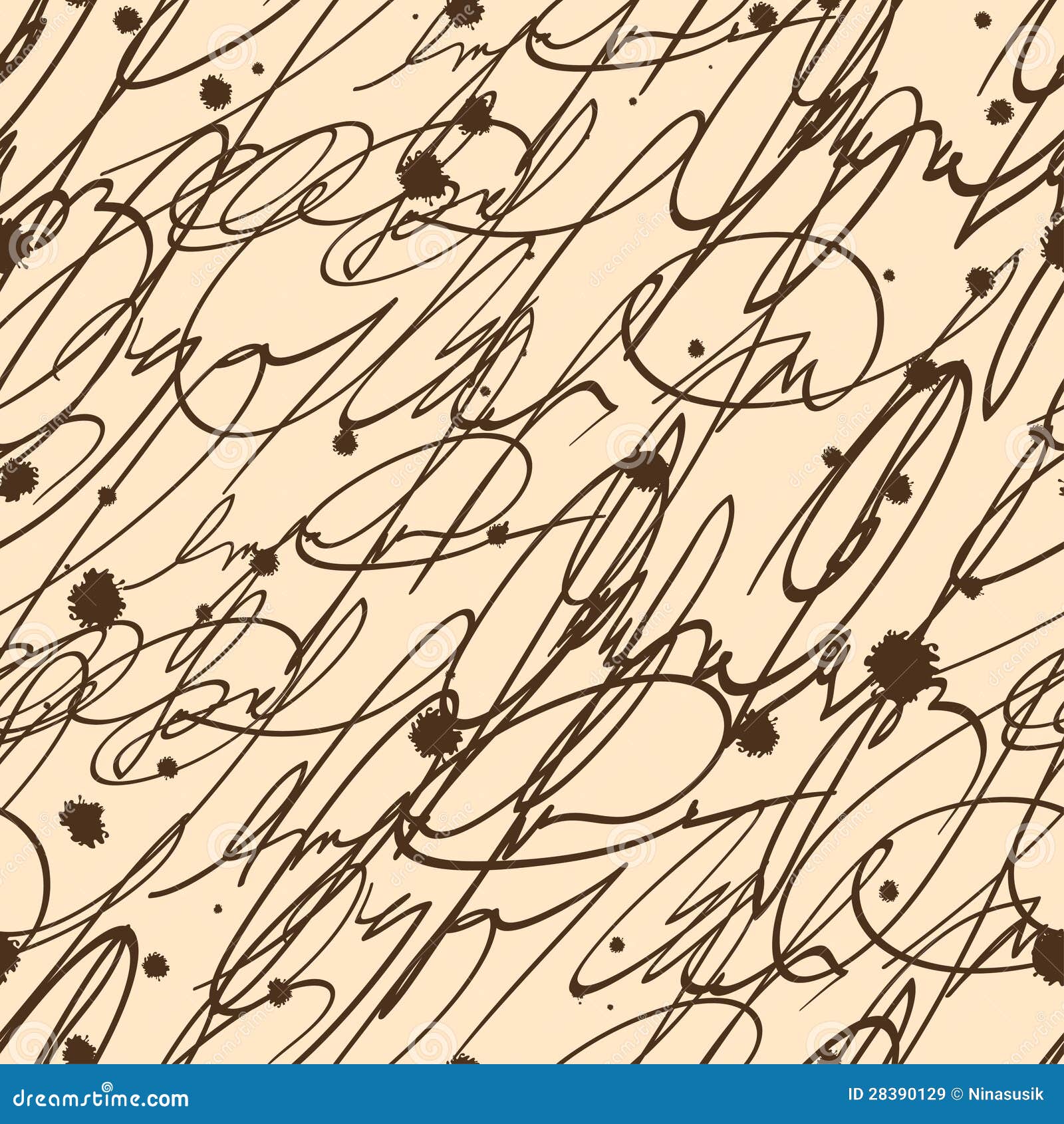 Abstract Seamless Vintage Hand Write Pattern Stock Vector ...