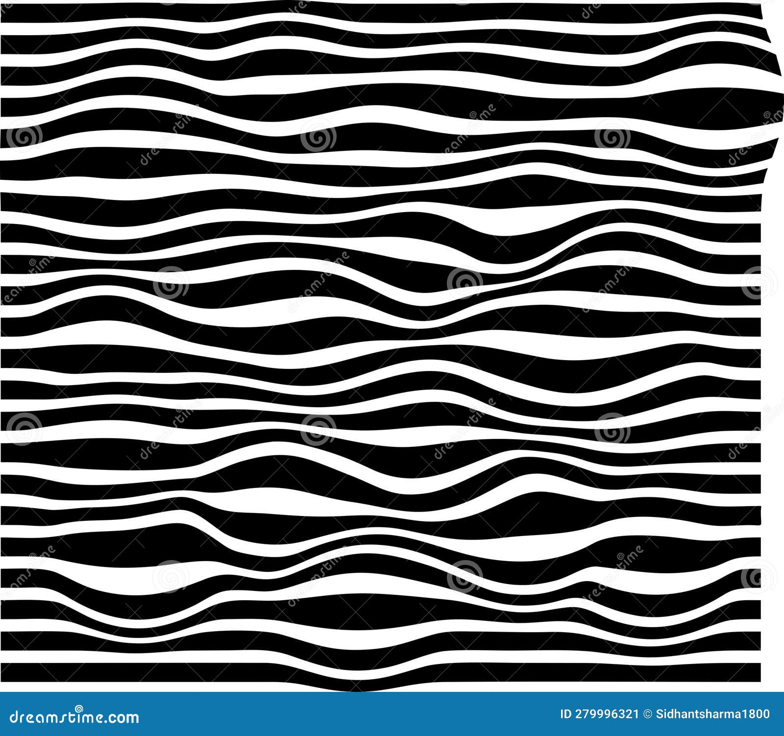 Abstract Seamless Wavy Effects on Curvy Lines Randomly Pattern on White ...