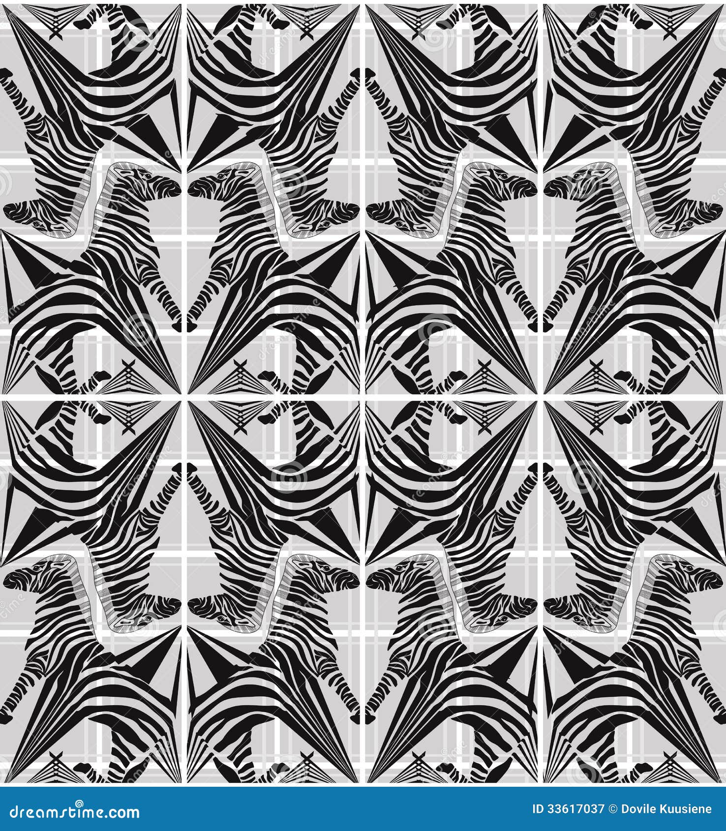 Abstract Seamless Zebra Geometric Pattern Stock Vector - Illustration ...