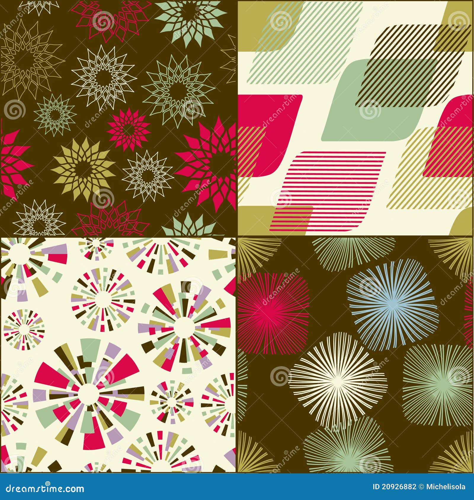 Abstract Seamlesss Pattern Set Stock Vector - Illustration of abstract ...