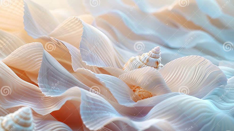 Abstract Seashell Fragments in Dynamic Pattern with Soft Light ...