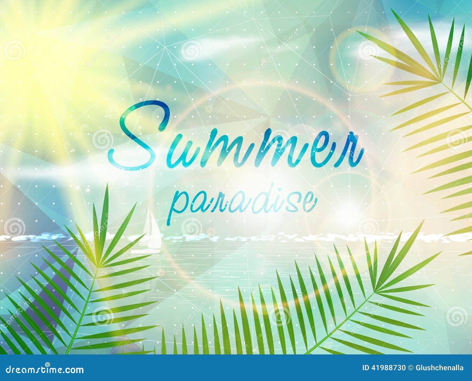 Abstract Seaside View Poster Template Stock Vector - Illustration of ...