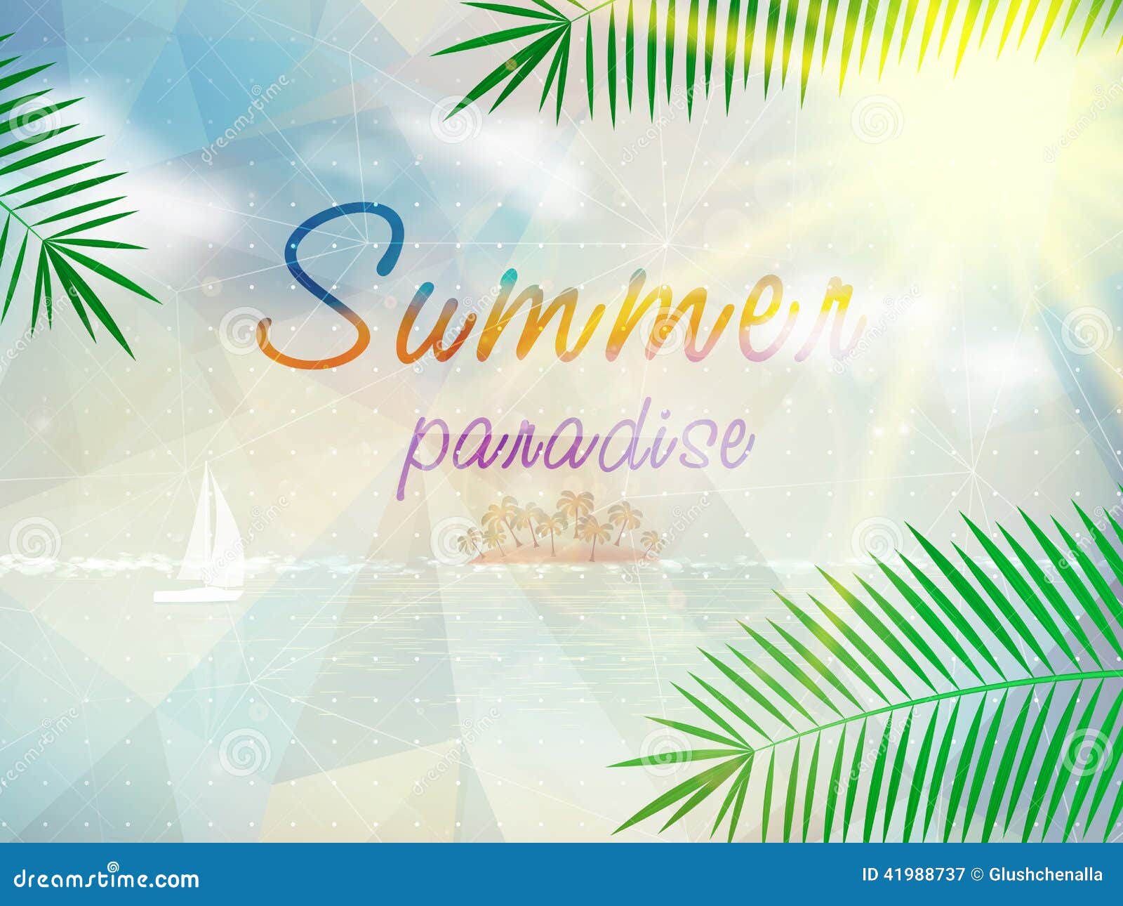 Abstract Seaside View Poster Template Stock Vector - Illustration of ...