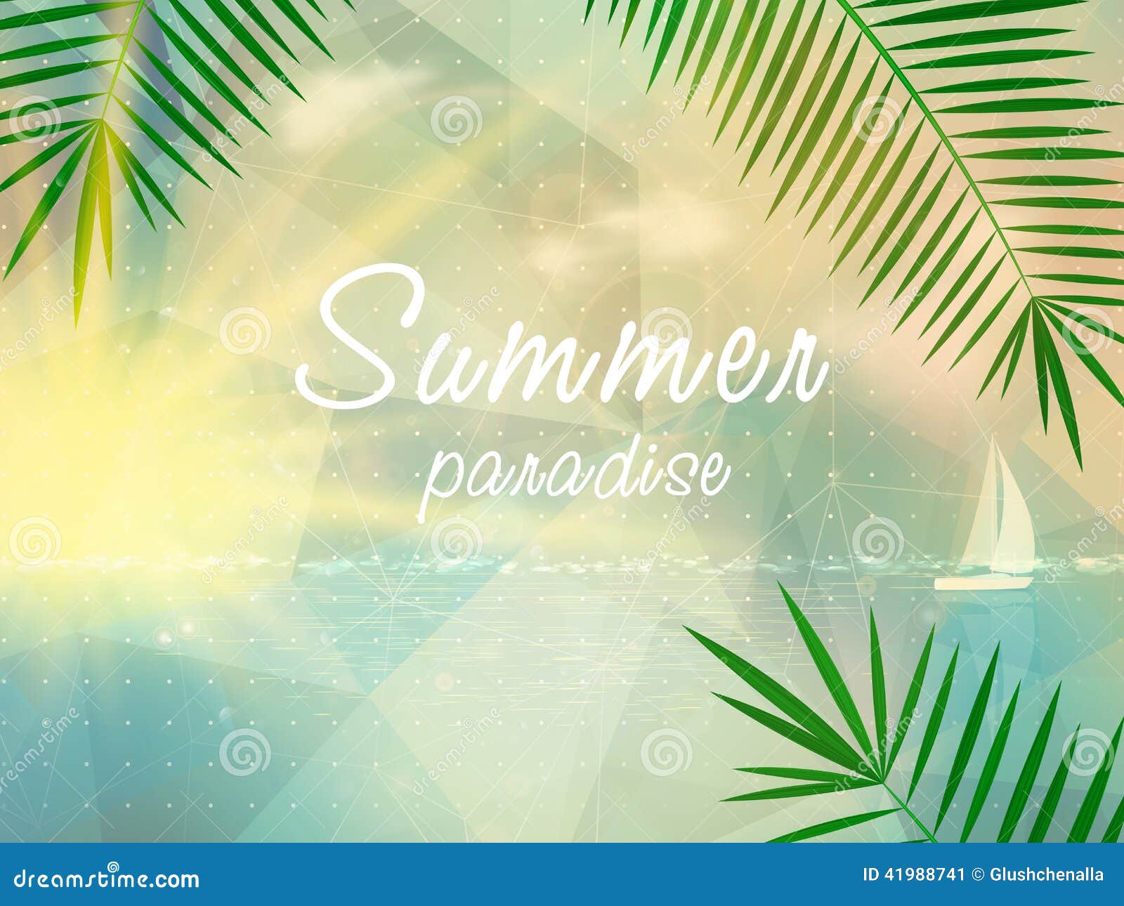 Abstract Seaside View Poster Template Stock Vector - Illustration of ...